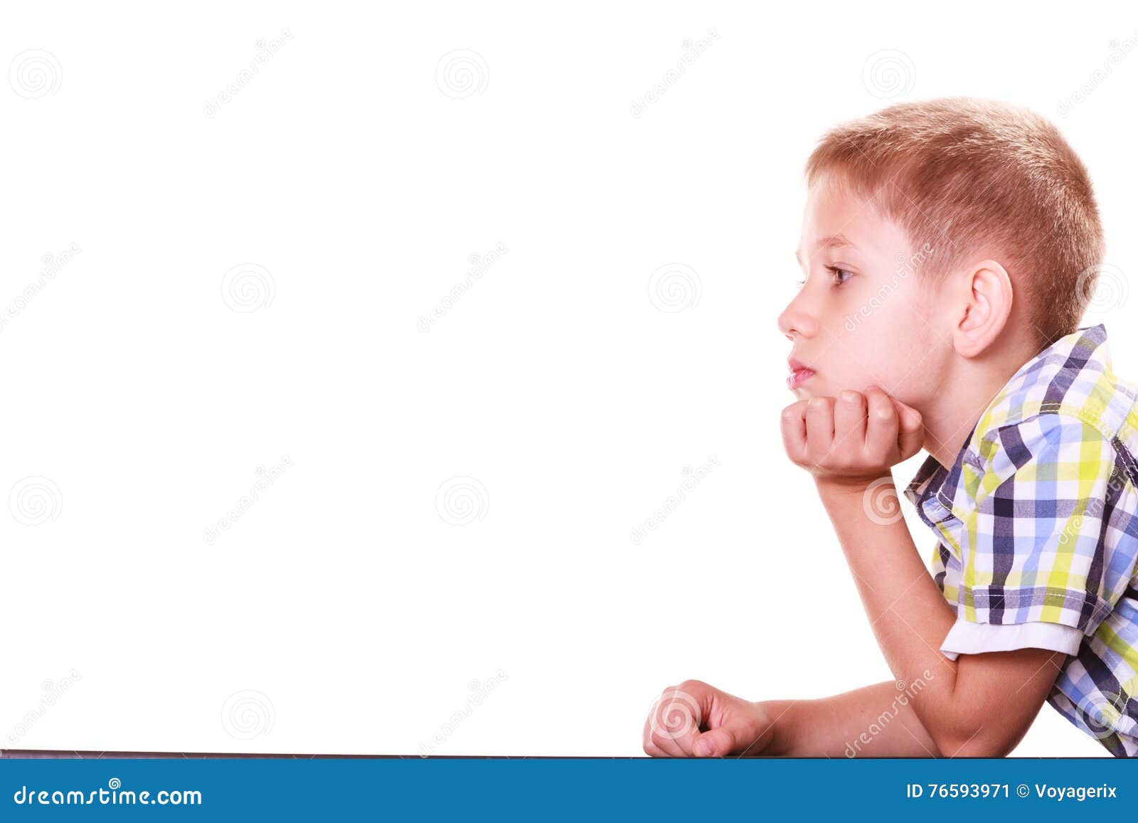 Bored Little Boy Sit Alone at Table. Stock Image - Image of boredom ...