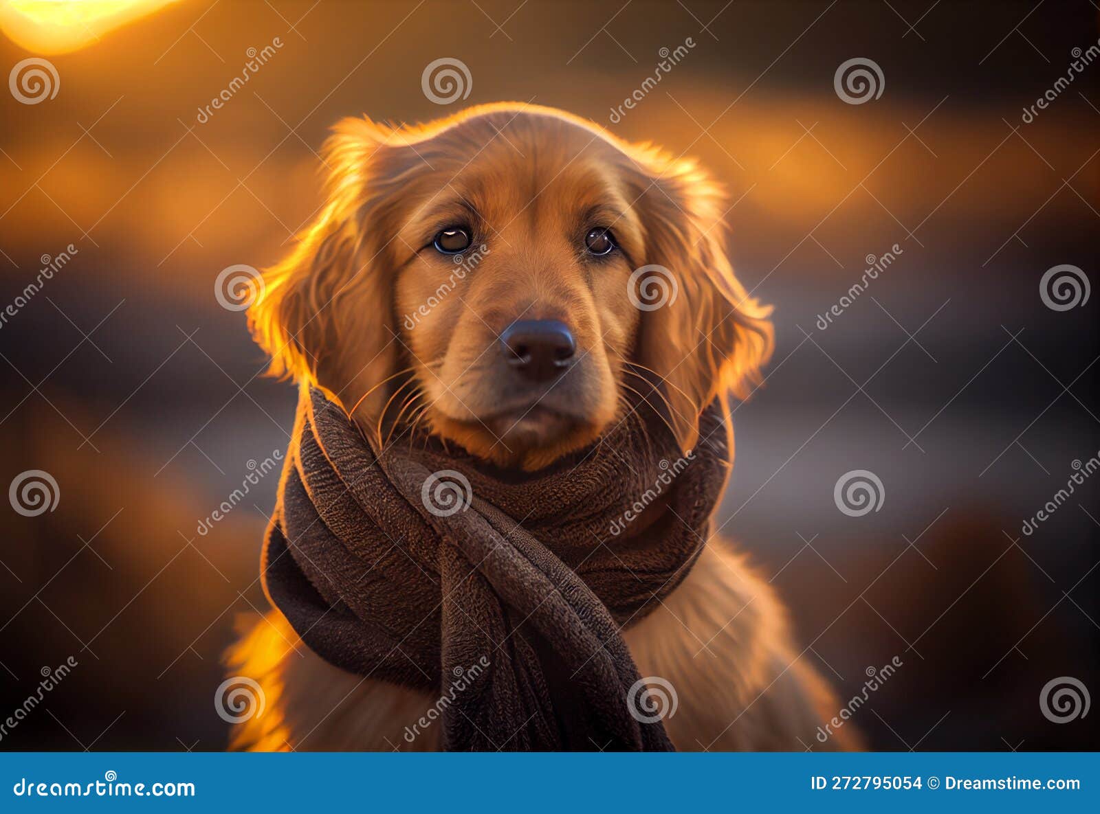 Bored Lonely Labrador Sitting in the Park at Sunset. AI Generated Stock ...