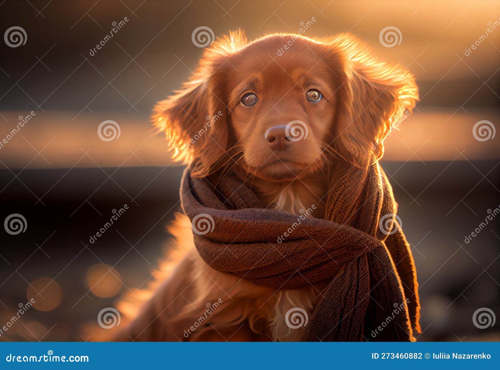 Bored Lonely Labrador Sitting in the Park at Sunset. AI Generated Stock ...