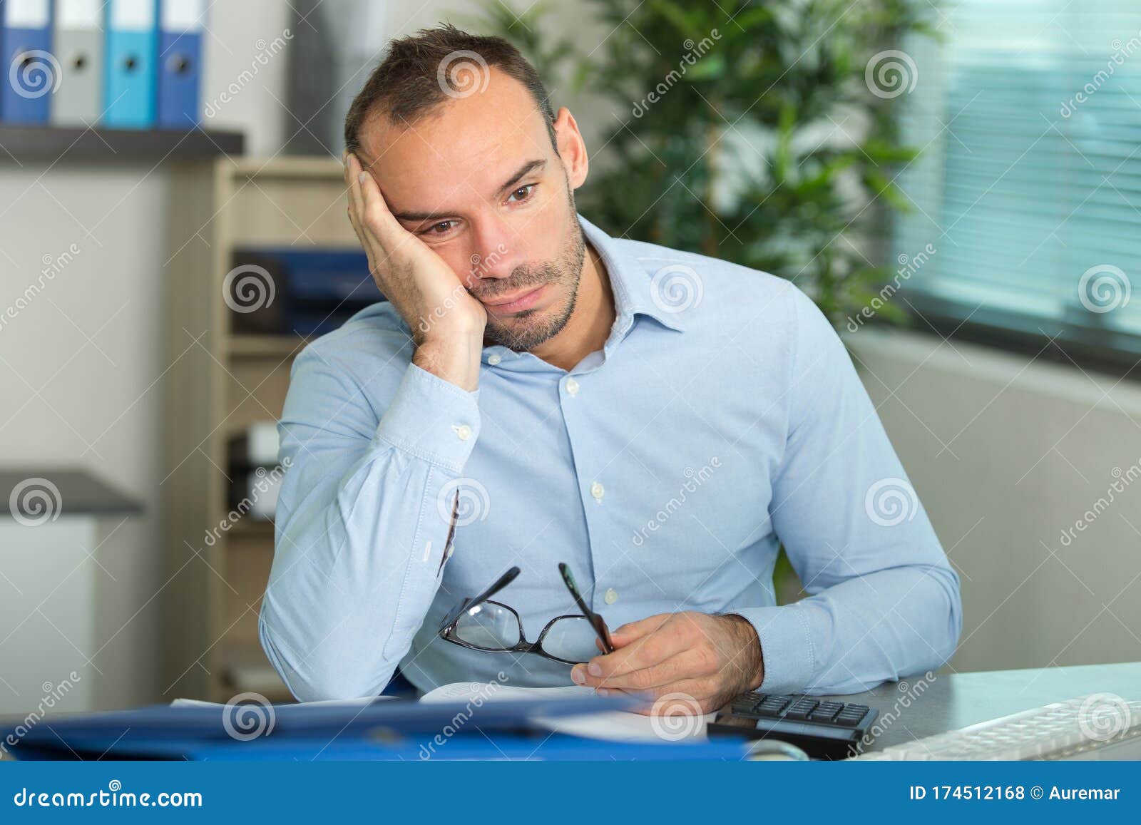 Bored Looking Professional in Office Stock Photo - Image of unhappy ...
