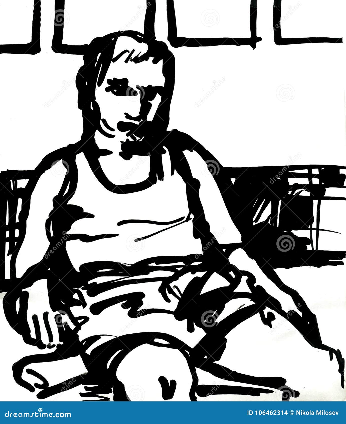 Bored man stock illustration. Illustration of emotion - 106462314