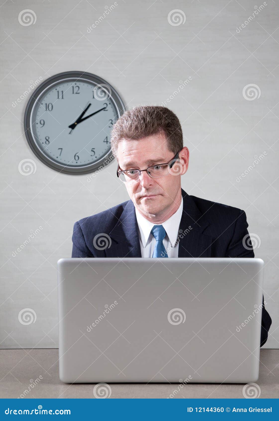 Bored Man on Laptop Computer Stock Photo - Image of dreary, weary: 12144360