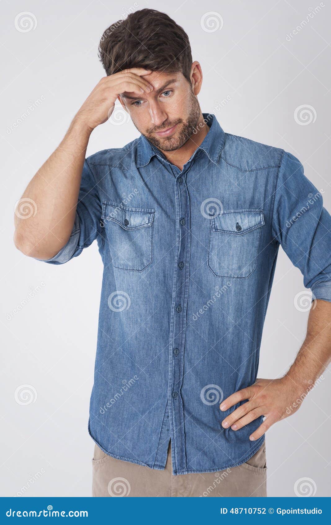 Bored man stock photo. Image of fashionable, frustration - 48710752