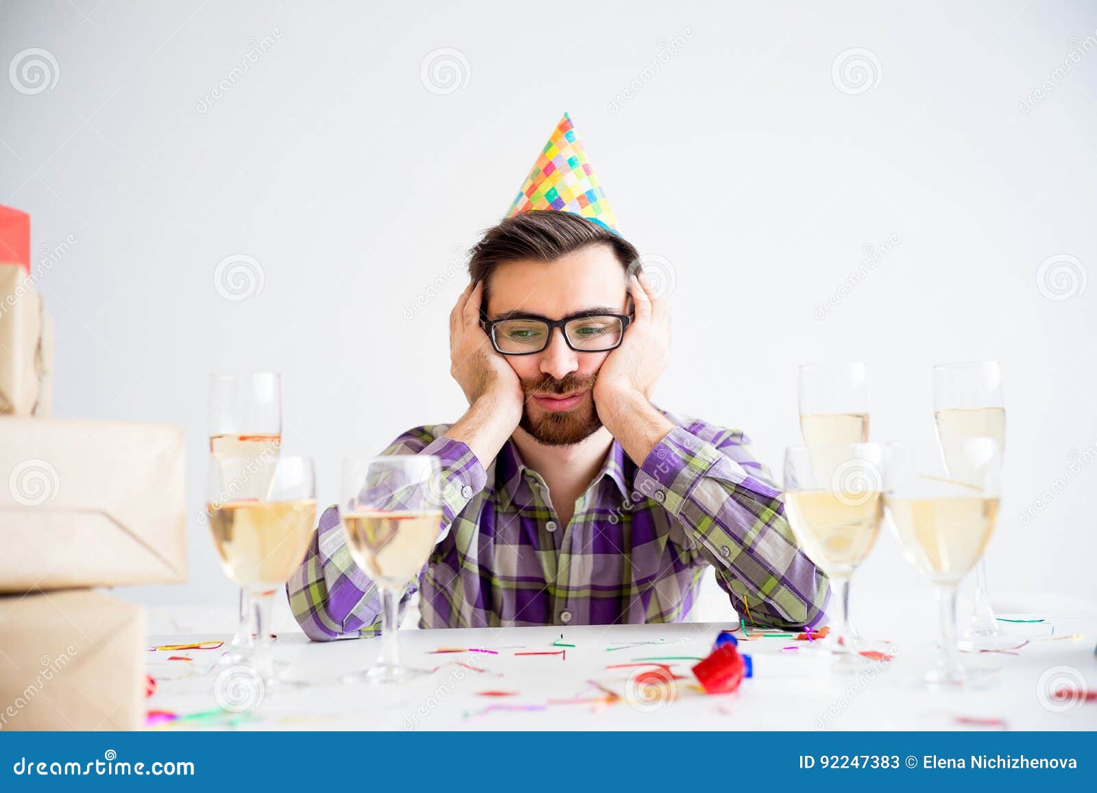 Bored man at party stock image. Image of glasses, serious - 92247383