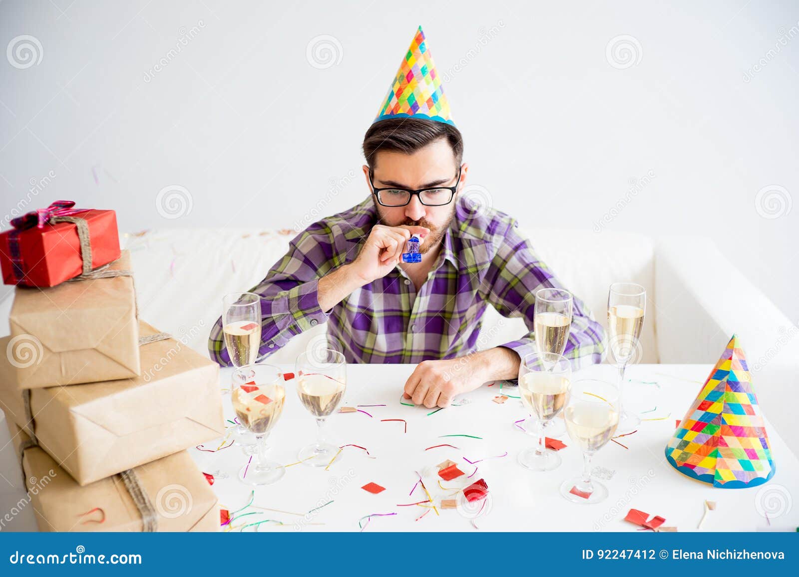 Bored man at party stock photo. Image of sadness, person - 92247412