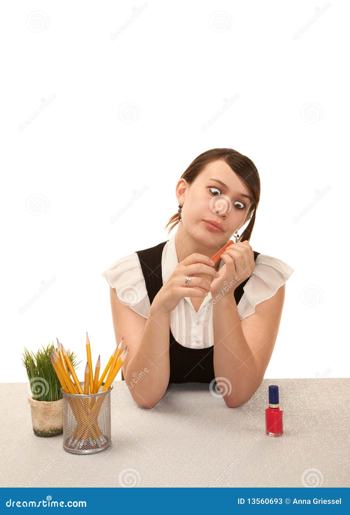 Bored office worker stock image. Image of desk, beautiful - 13560693