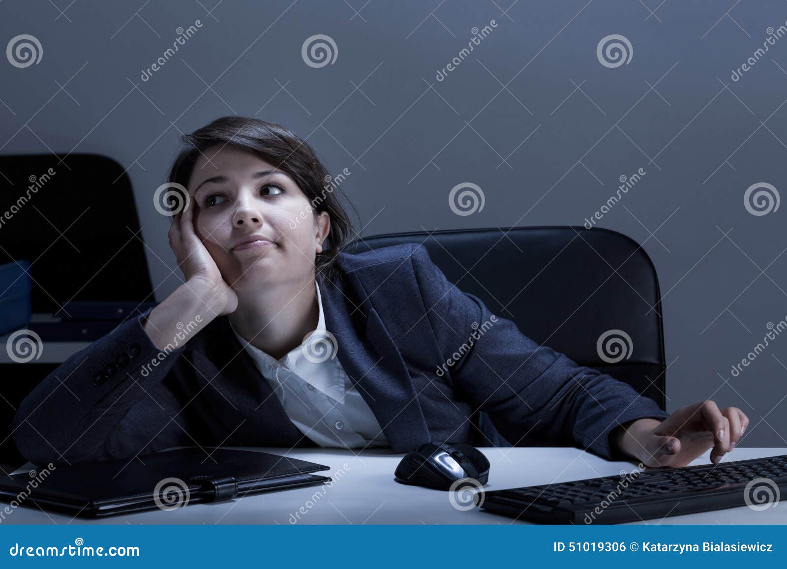 Bored office worker stock photo. Image of female, mouse - 51019306