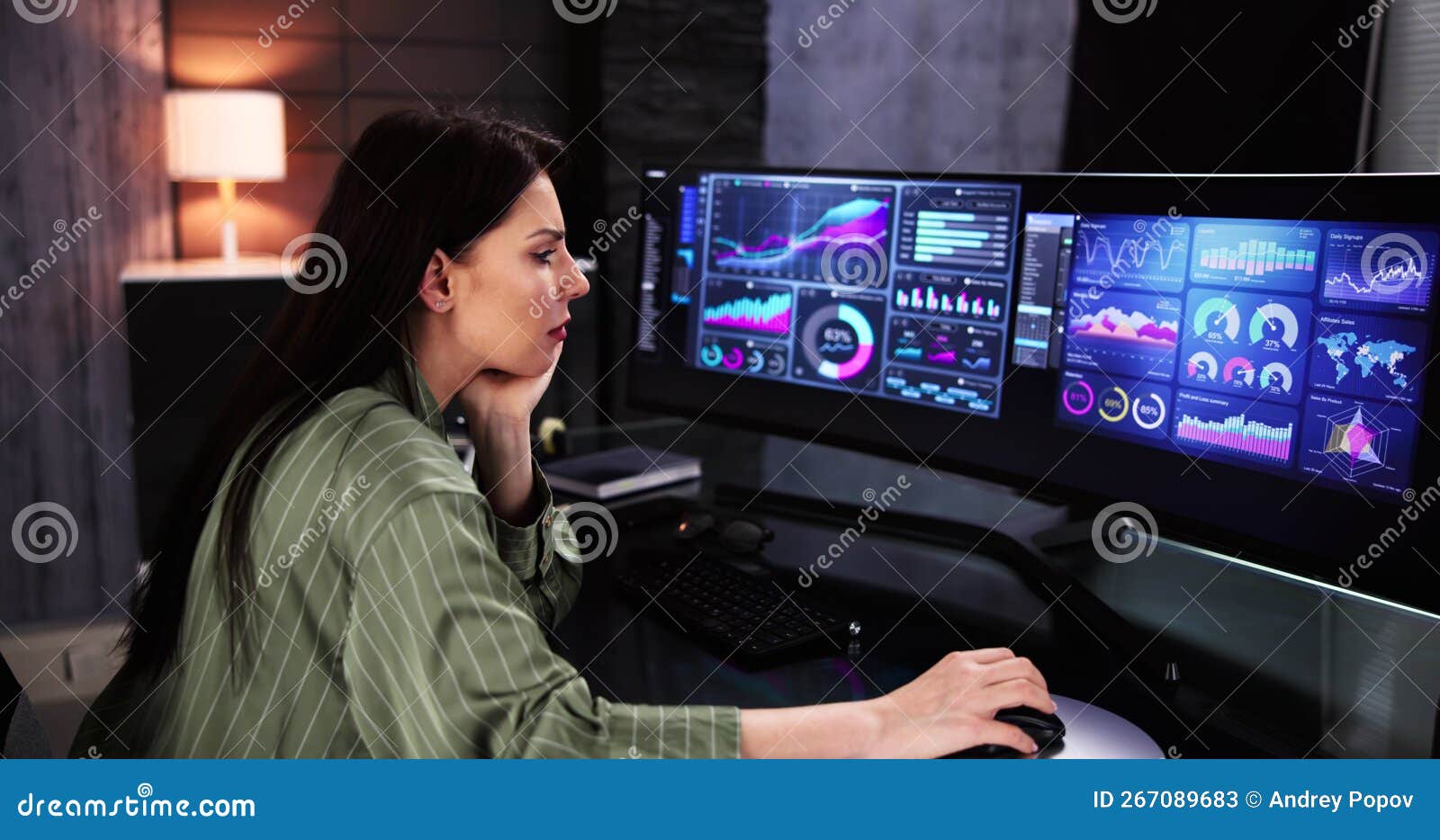Bored Sad Employee Working on Computer Stock Image - Image of lazy ...