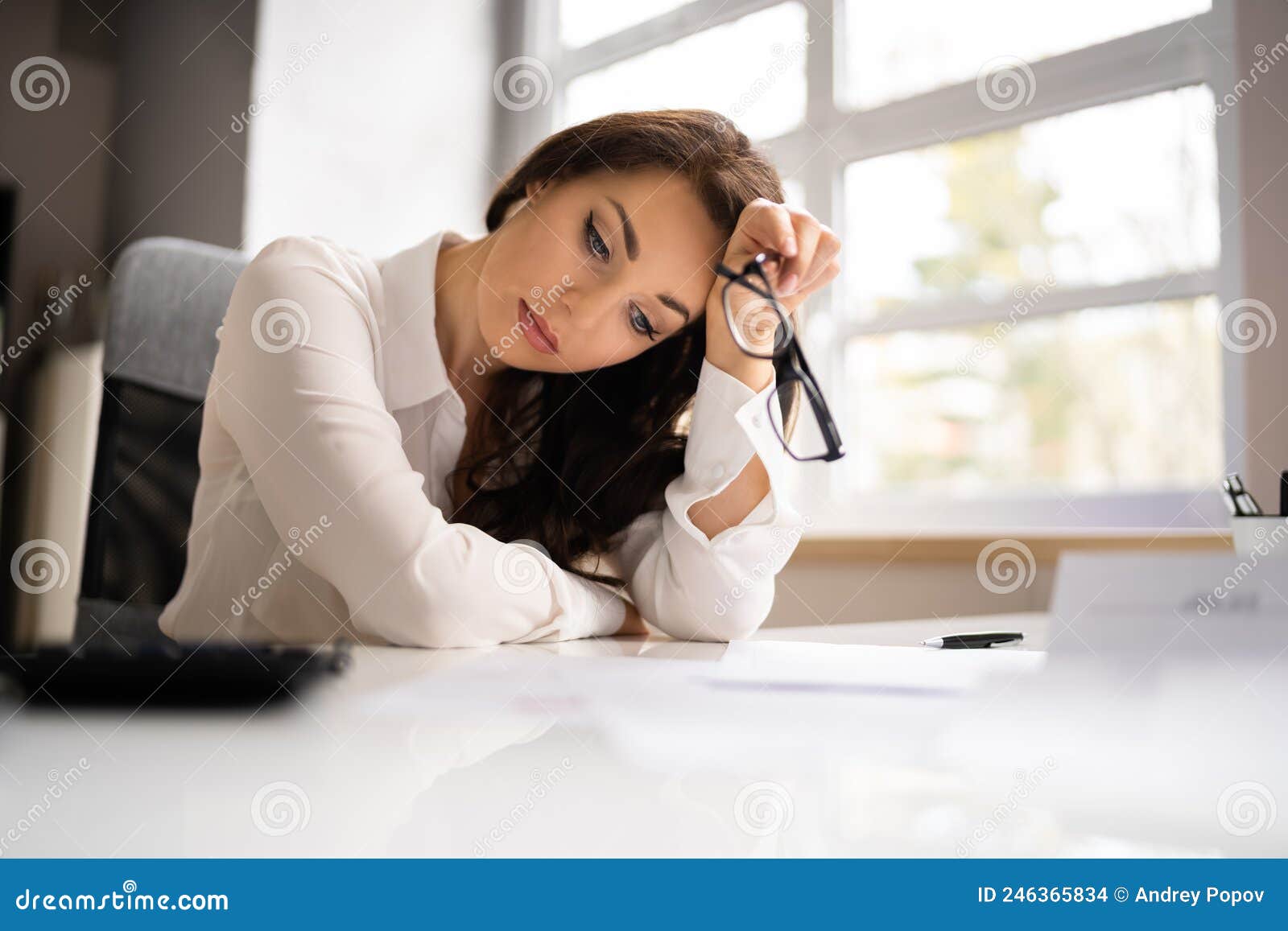 Bored Sad Woman with Headache Stock Photo - Image of psychiatry ...