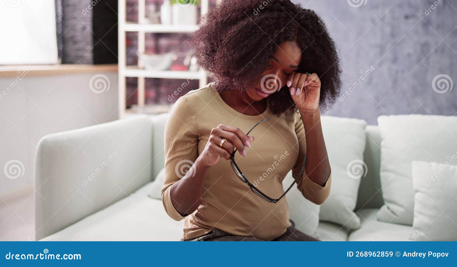 Bored Sad Woman with Headache Stock Image - Image of pressure, living ...