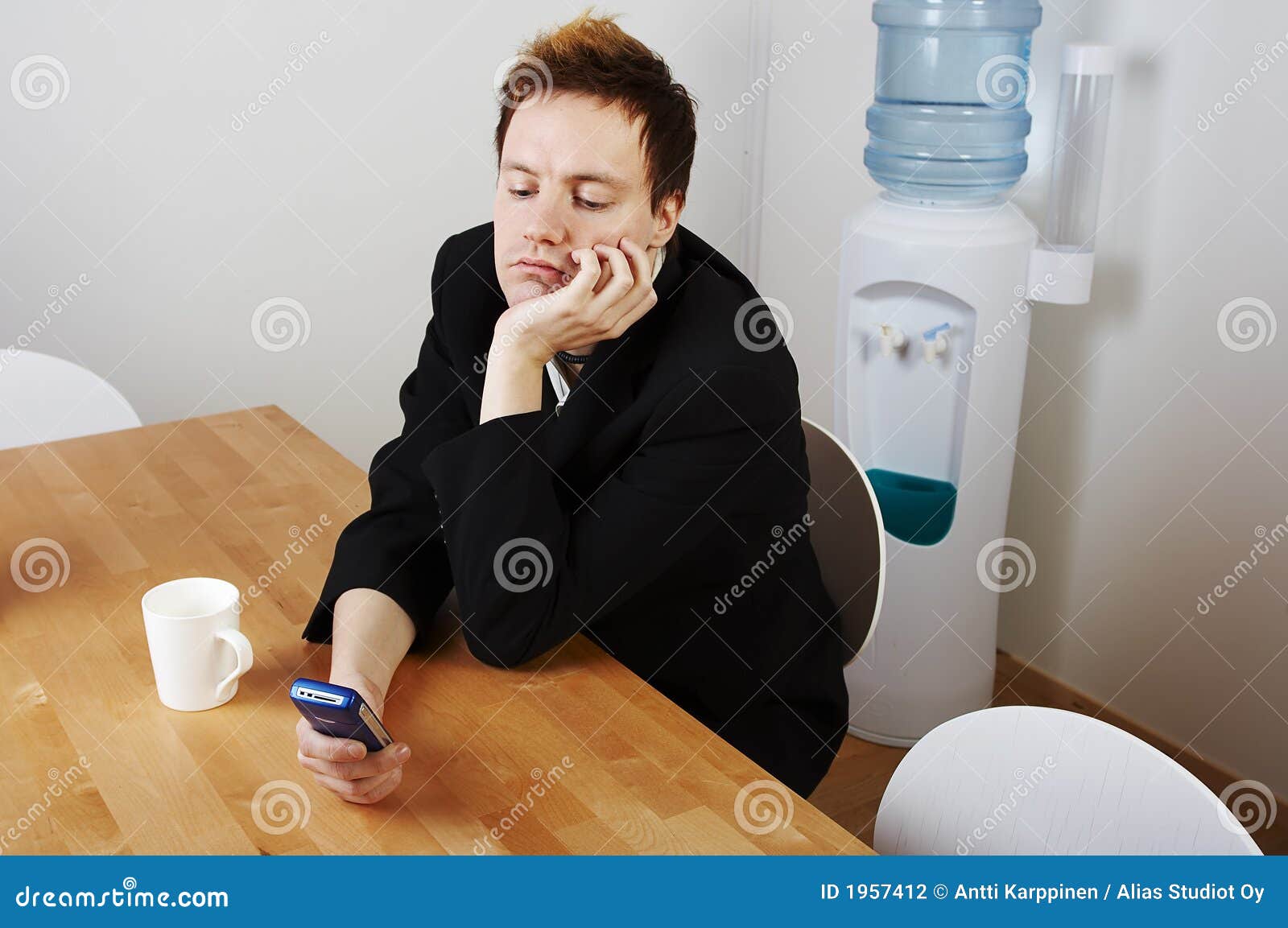 Bored salesman stock photo. Image of male, bored, cellular - 1957412