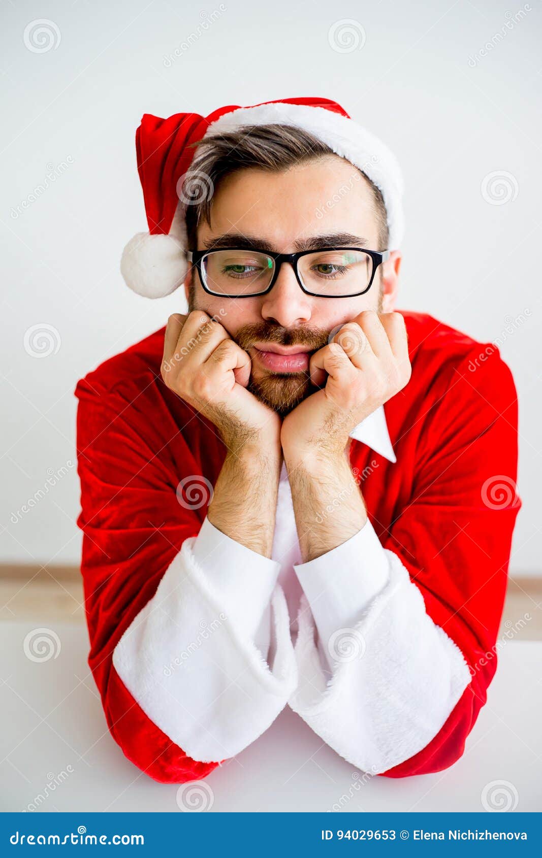 Bored Santa Claus stock image. Image of funny, sitting - 94029653
