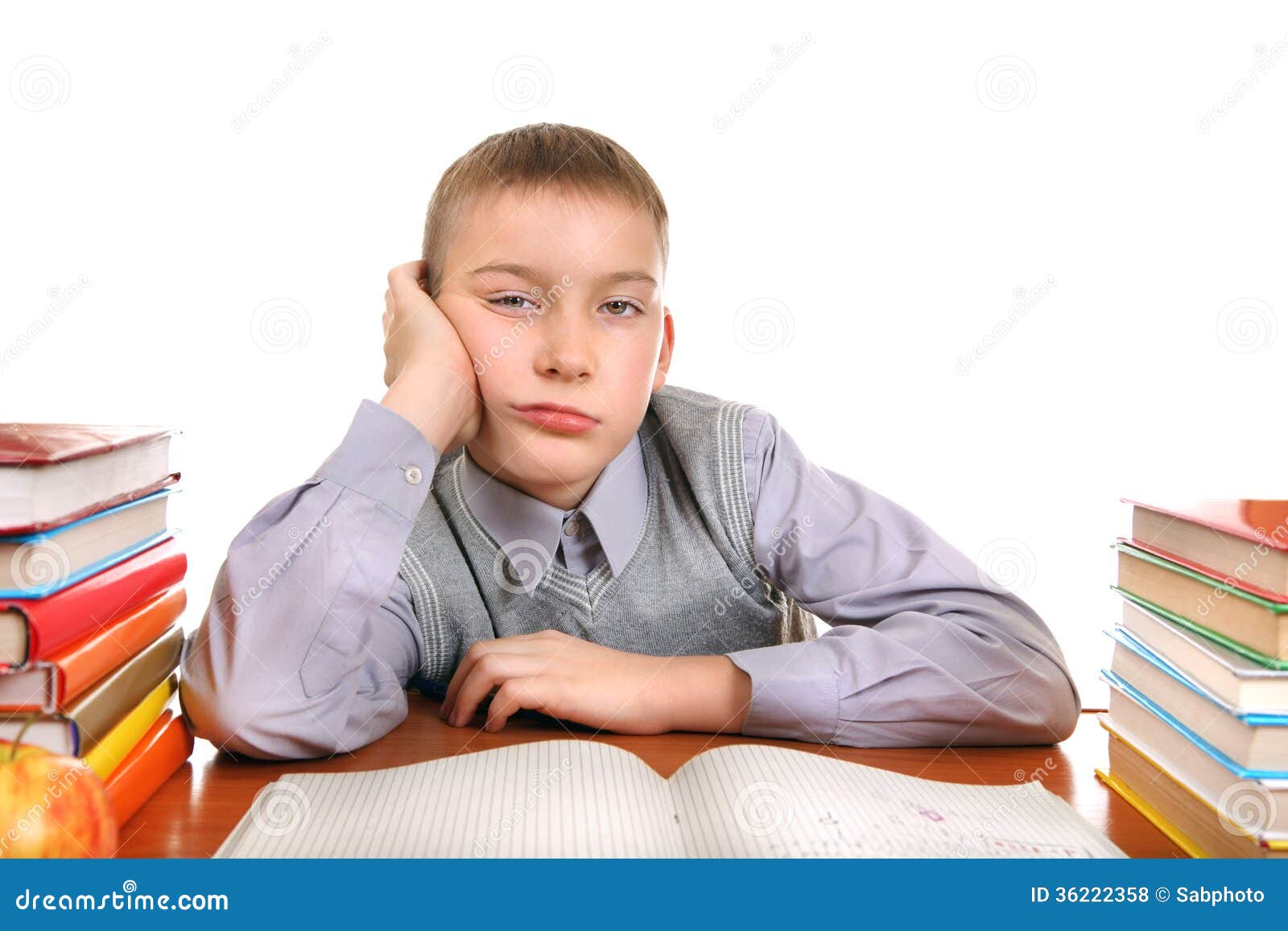 Bored Schoolboy stock photo. Image of little, boredom - 36222358
