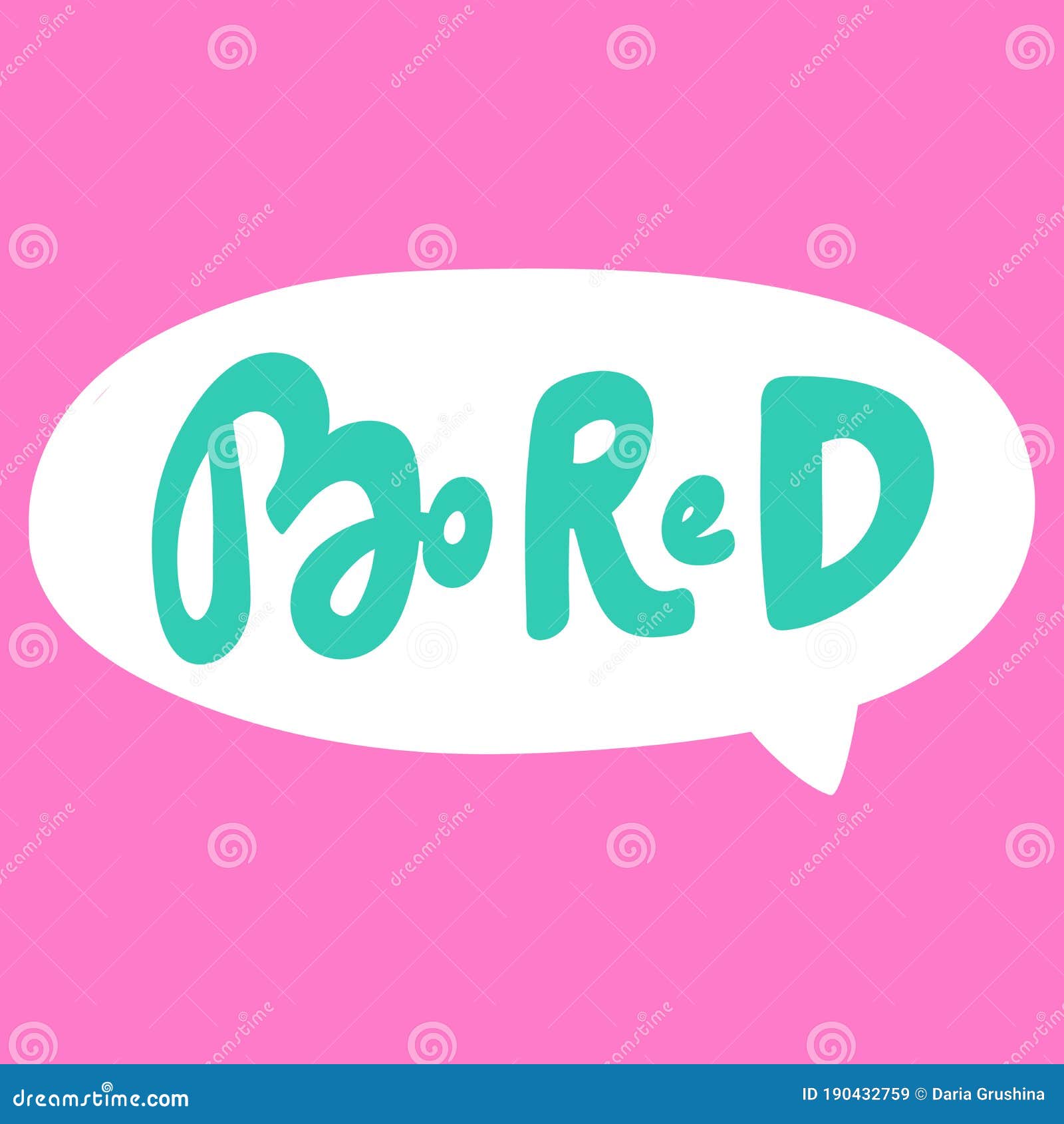 Bored. Sticker for Social Media Content. Vector Hand Drawn Illustration ...