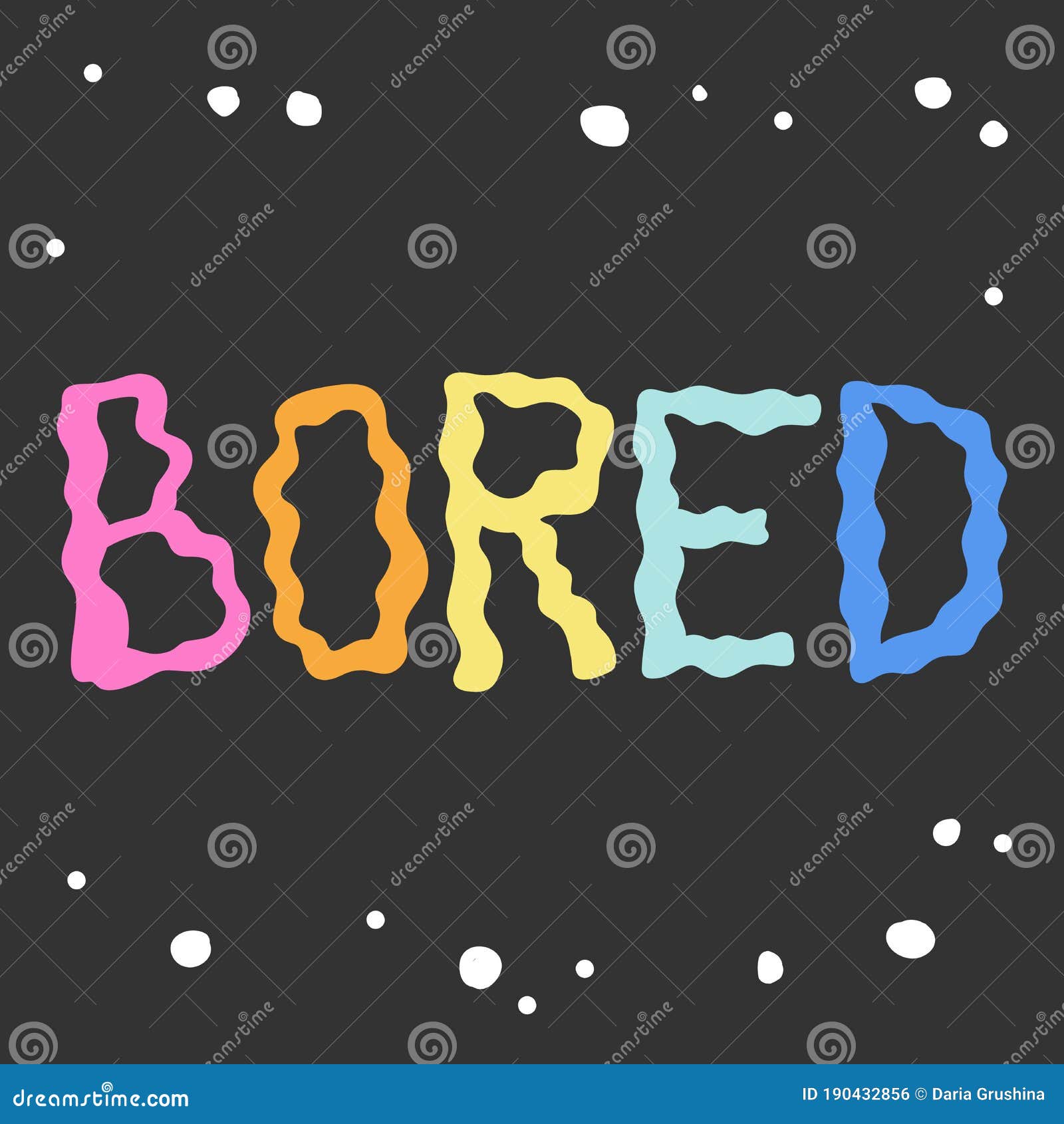 Bored. Sticker for Social Media Content. Vector Hand Drawn Illustration ...