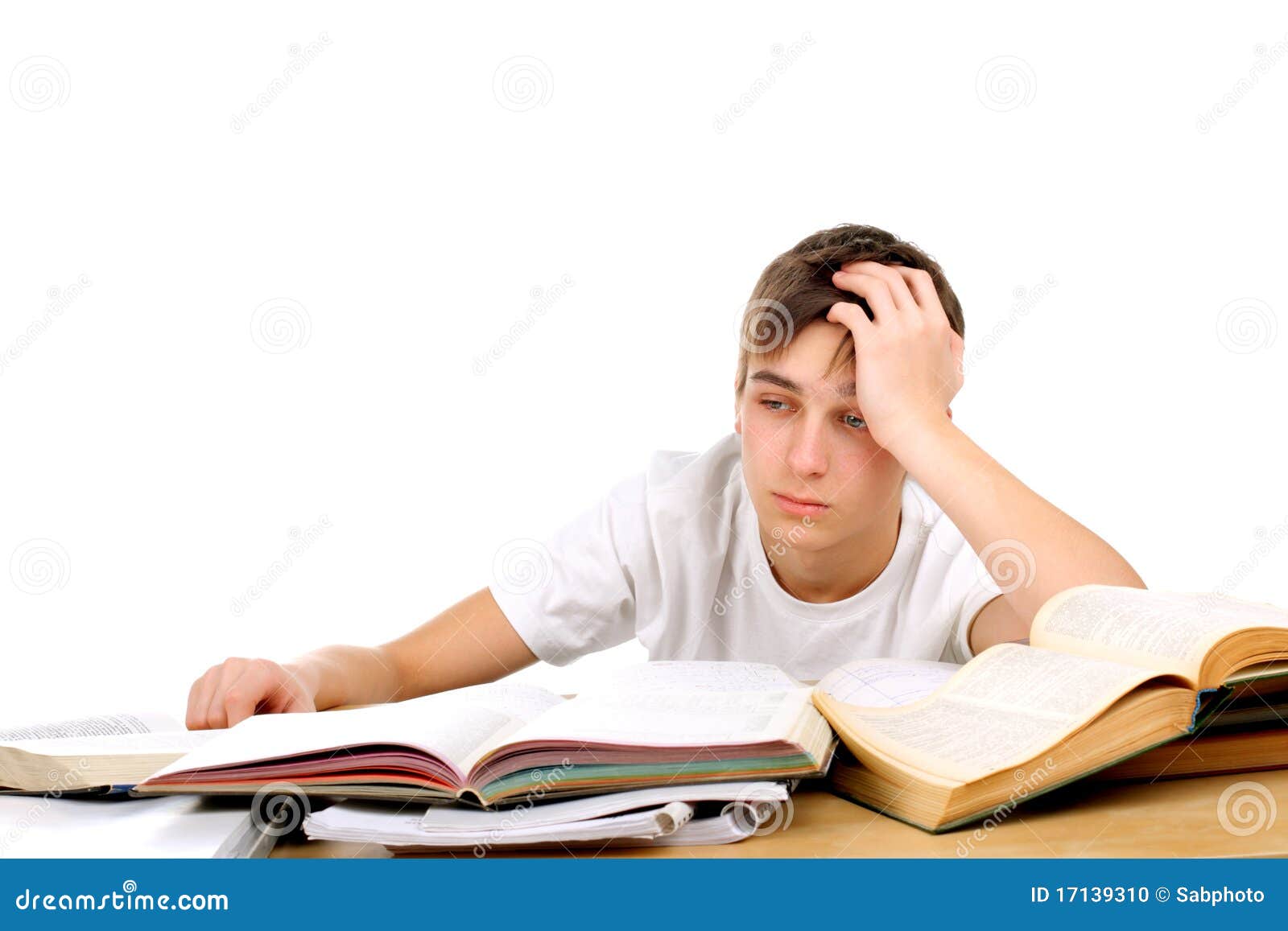 Bored student stock photo. Image of book, adolescence - 17139310