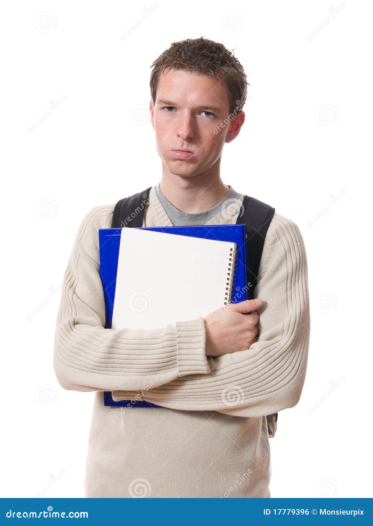 Bored Student Little Girl Isolated On White Royalty-Free Stock Image ...