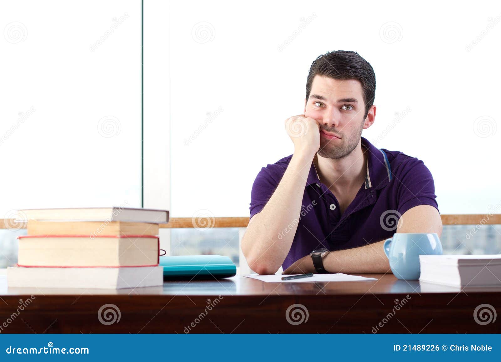 Bored student stock photo. Image of bored, thinking, resting - 21489226