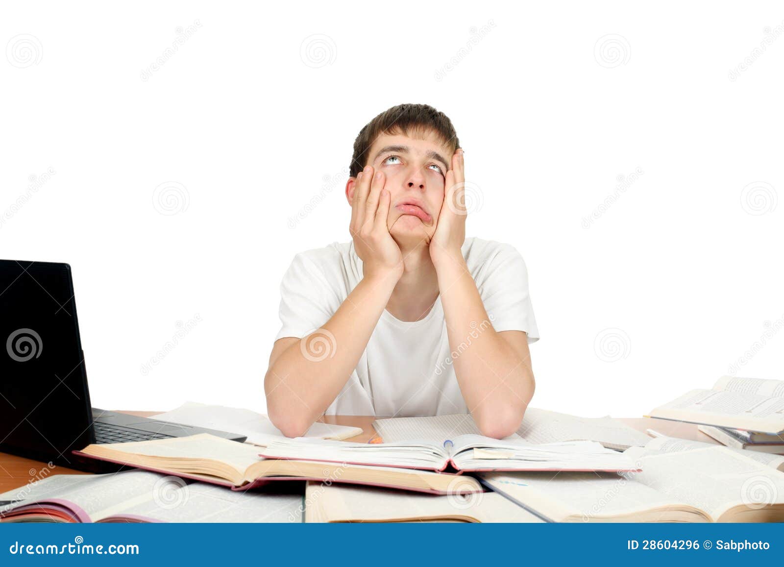 Bored Student stock photo. Image of hold, isolated, notebook - 28604296