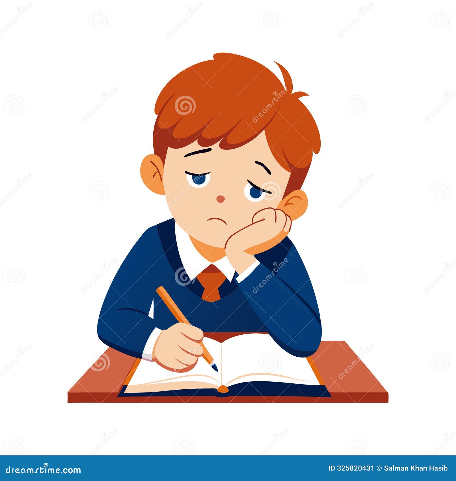 Bored Student in Class, a Bored Child Sitting through a Dull Lesson or ...