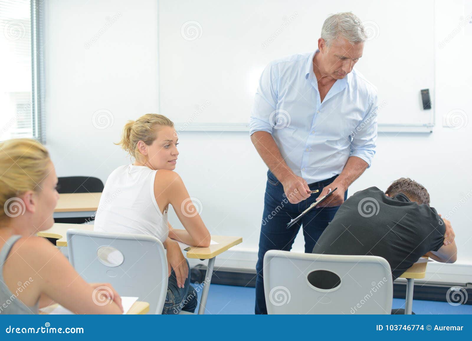 Bored Student in Class Room Stock Photo - Image of students, bored ...