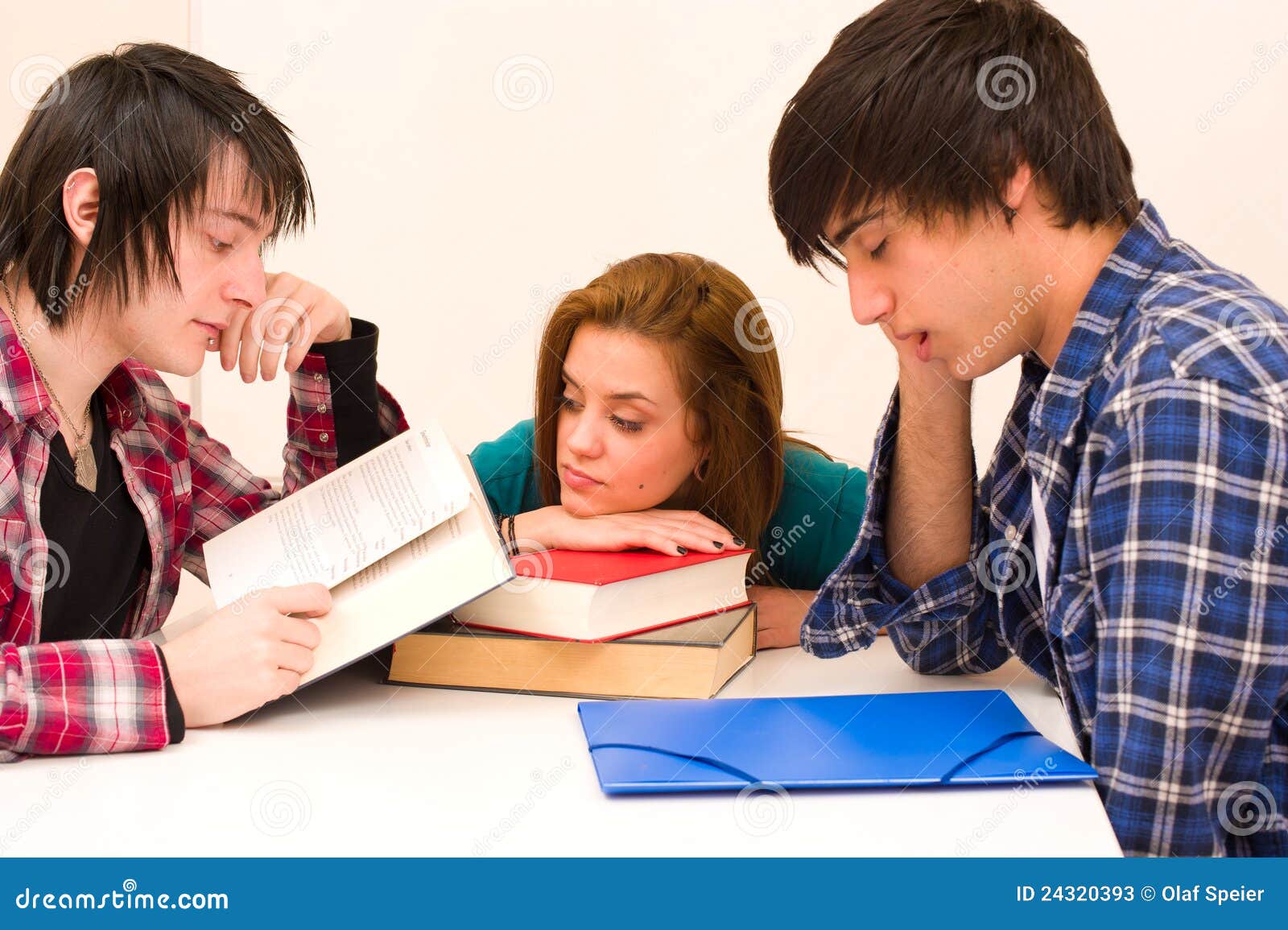 Bored students stock image. Image of caucasian, studies - 24320393