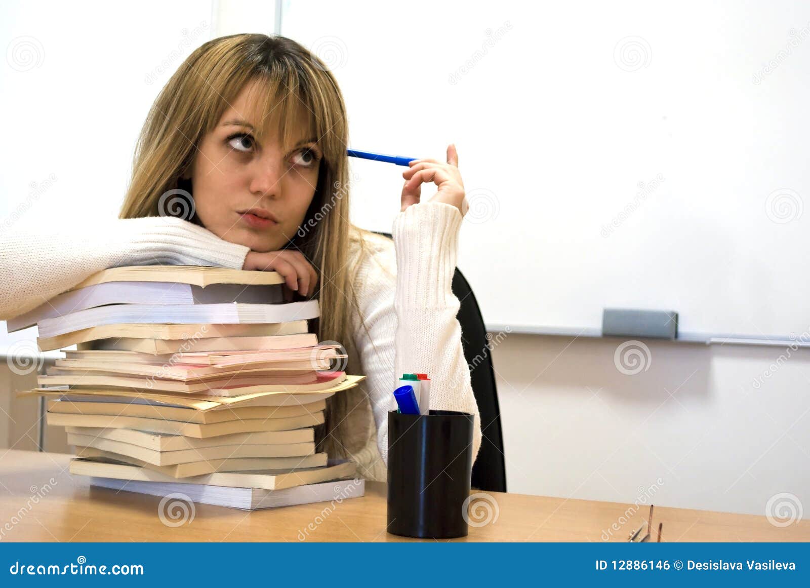 Bored studying stock photo. Image of lean, education - 12886146