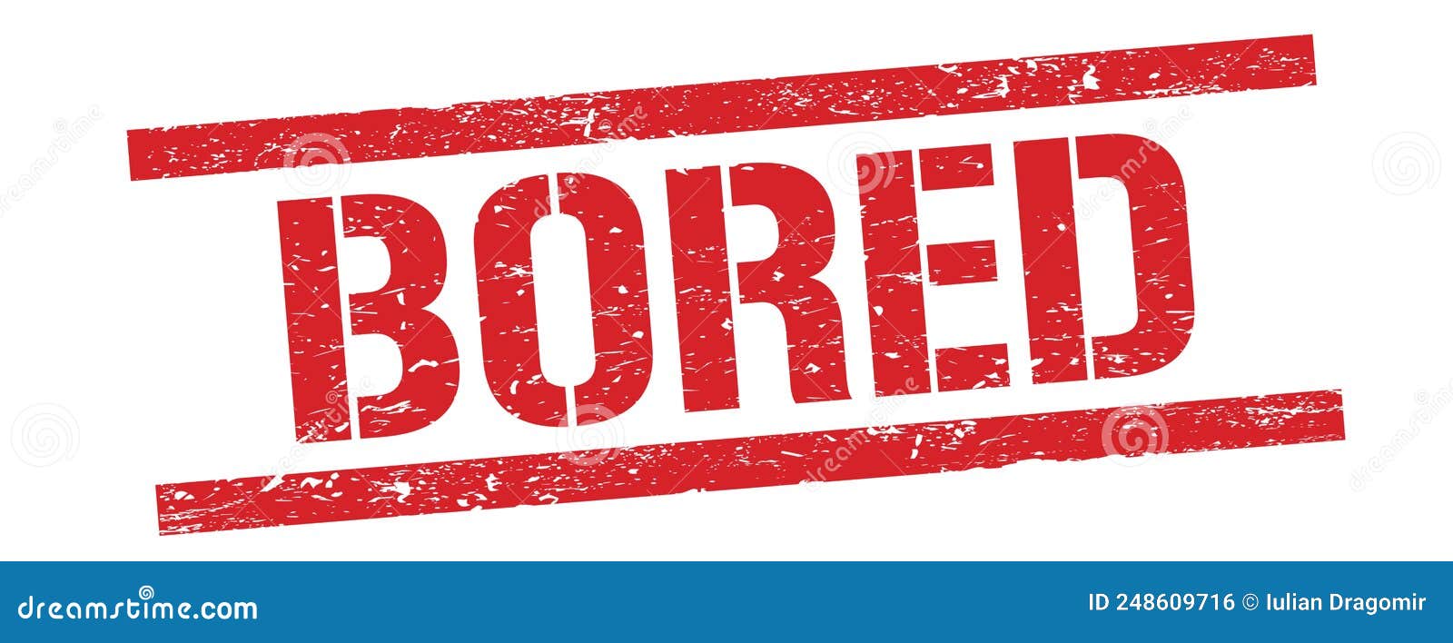BORED Text on Red Vintage Lines Stamp Stock Illustration - Illustration ...