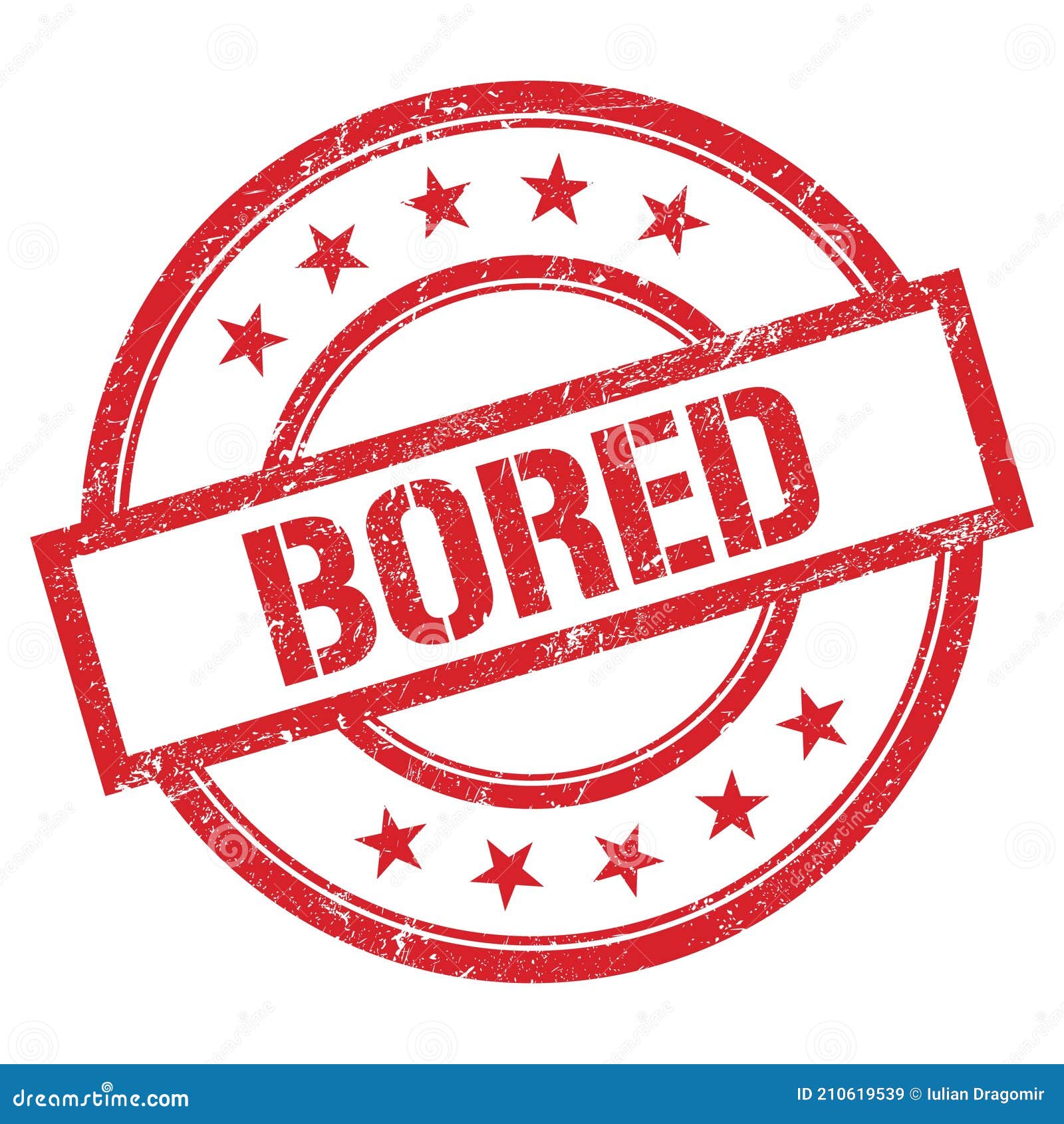 BORED Text Written on Red Vintage Stamp Stock Illustration ...