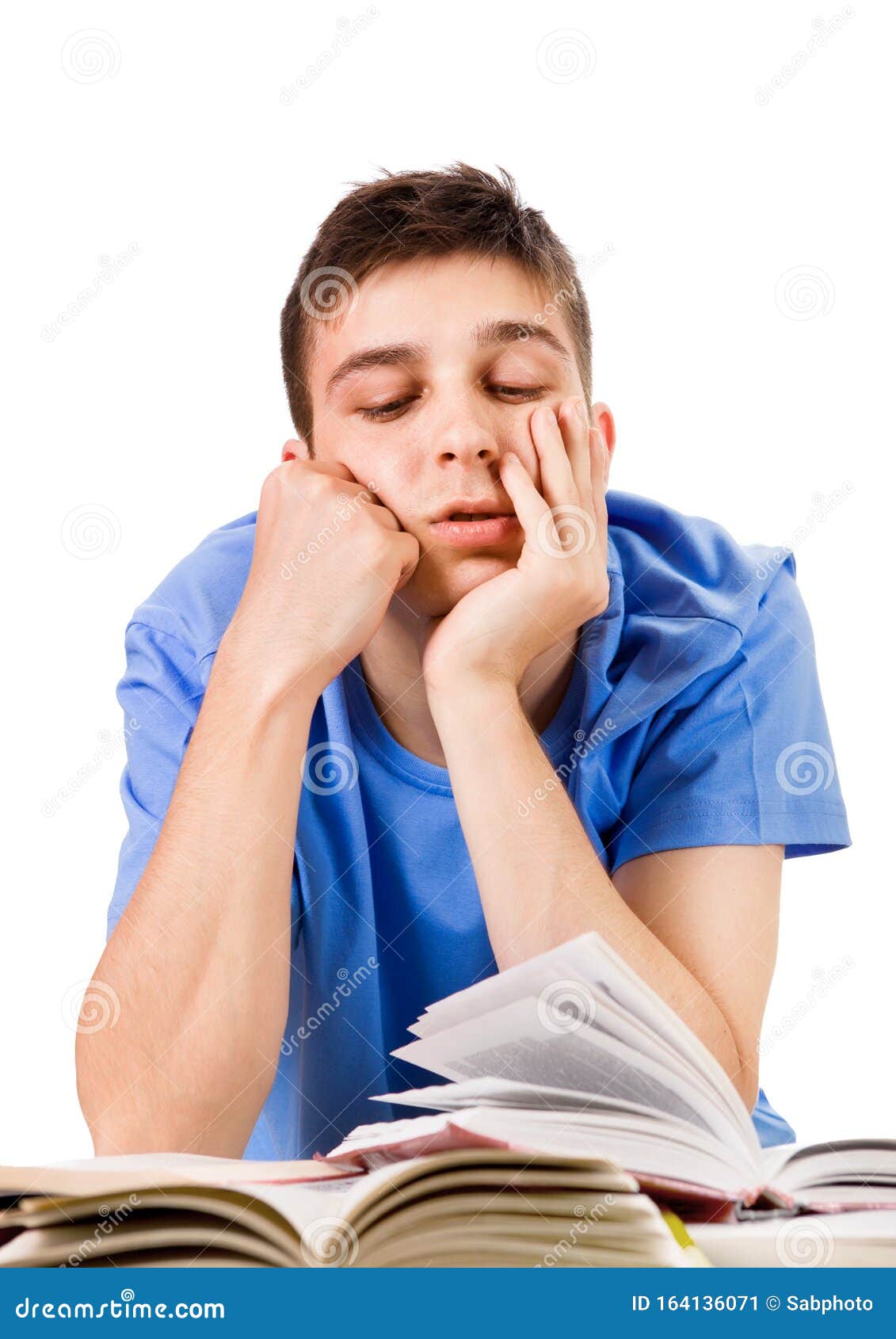 Bored and Tired Student stock image. Image of caucasian - 164136071