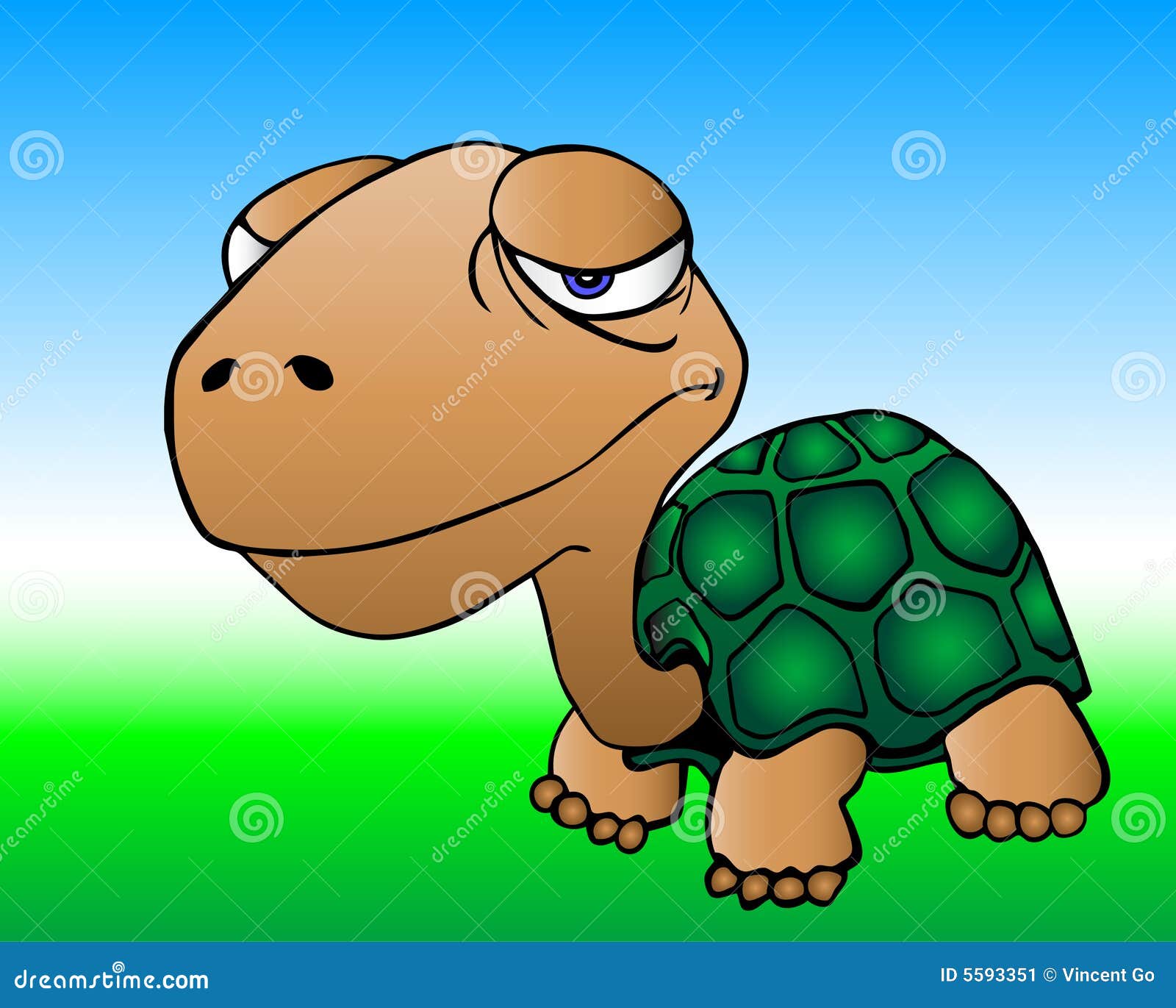 Bored turtle stock vector. Illustration of design, slow - 5593351
