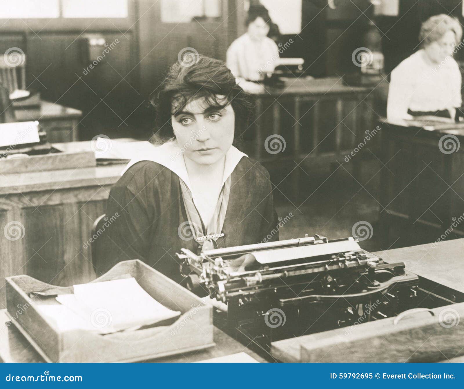 Bored typist stock image. Image of communication, bygone - 59792695