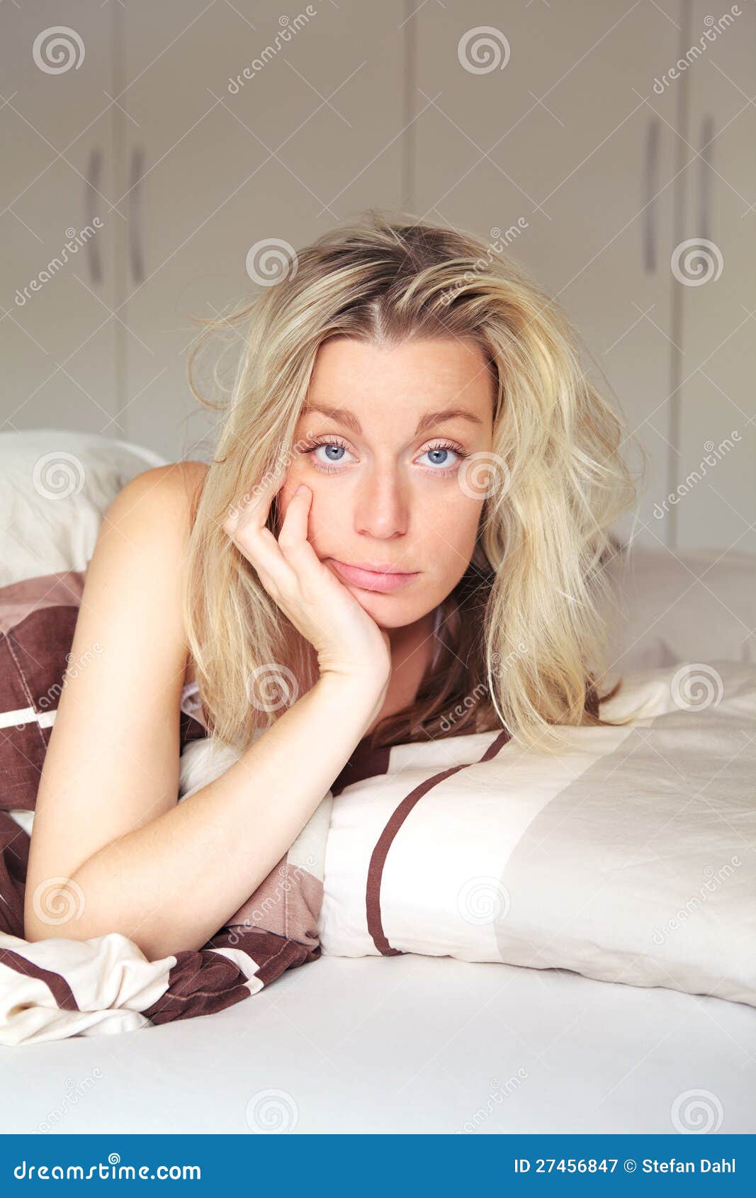 Bored Woman Confined To Her Bed Stock Image - Image of lady, depression ...