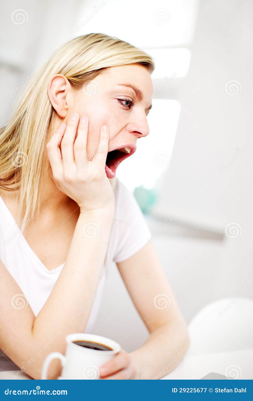 Bored woman yawning stock image. Image of adult, awakening - 29225677