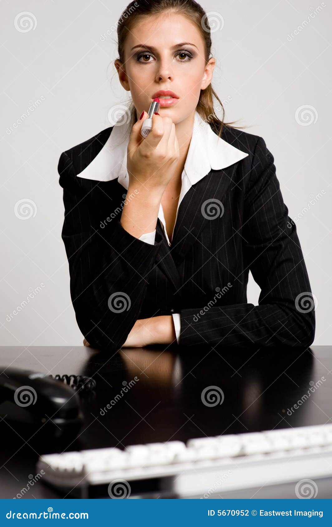 Bored at Work stock photo. Image of attractive, brunette - 5670952