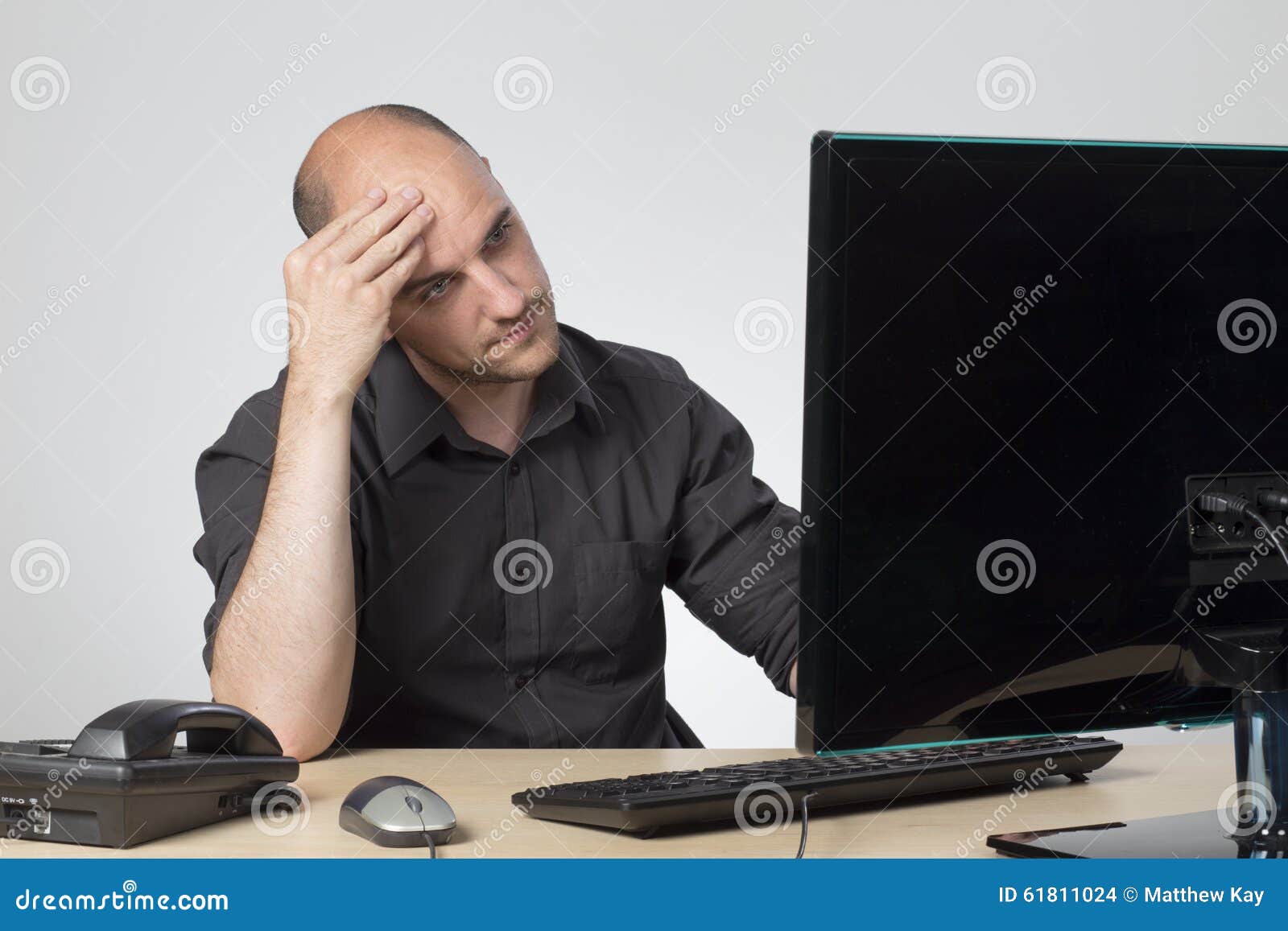 Bored at work stock photo. Image of confidence, customer - 61811024