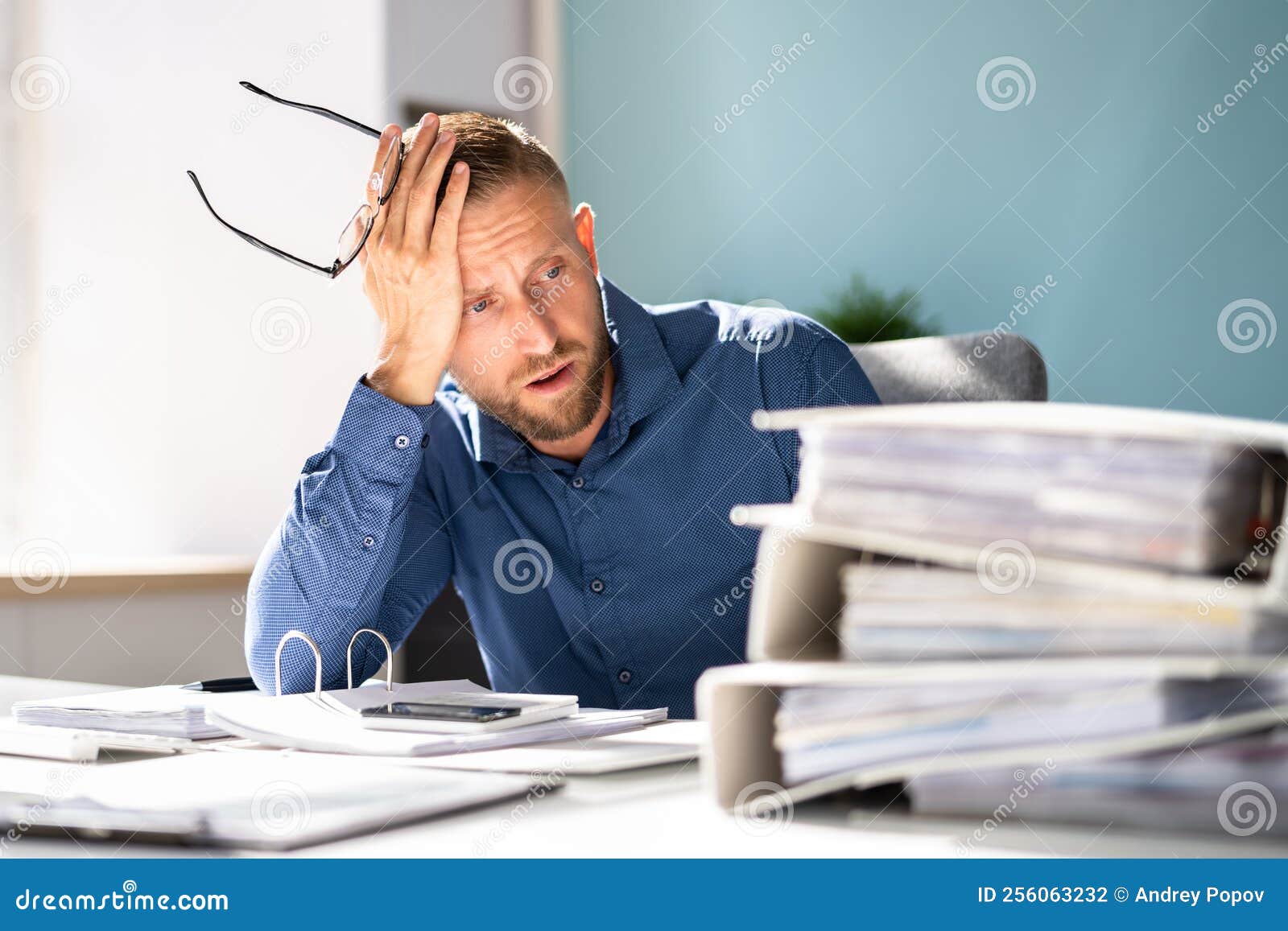 Bored Workaholic Accountant Businessman Stock Photo - Image of wearing ...