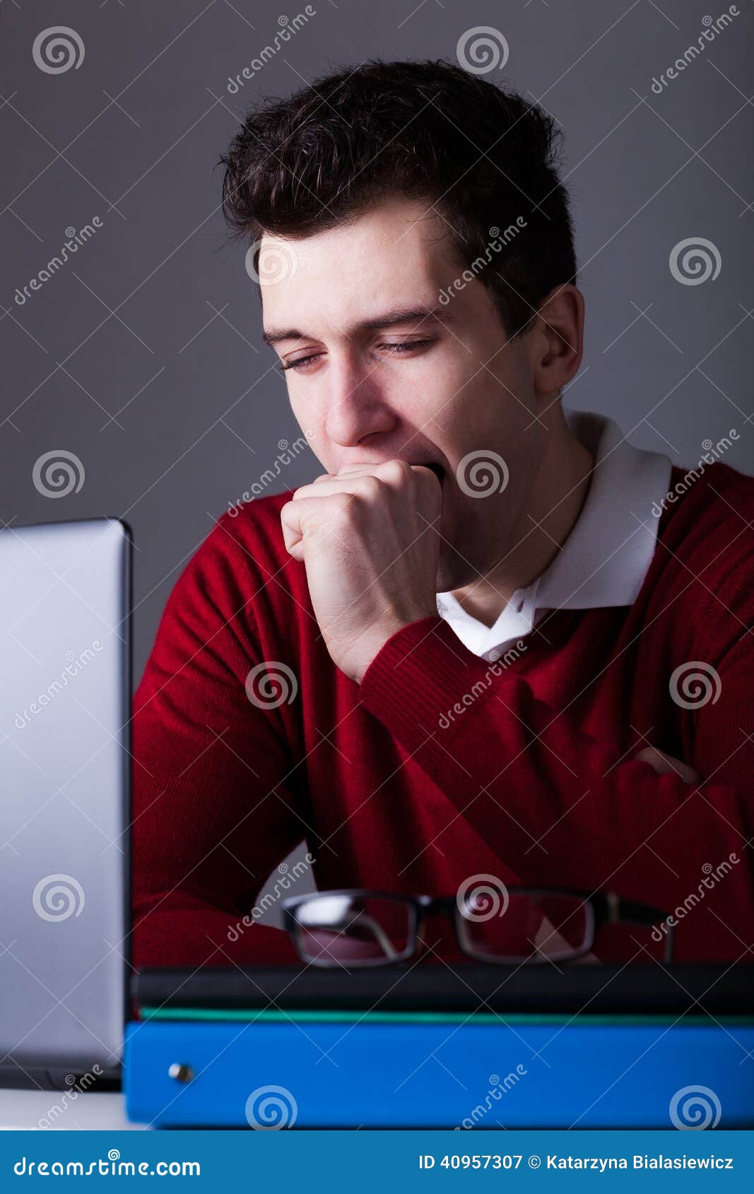 Bored working man stock image. Image of student, bored - 40957307