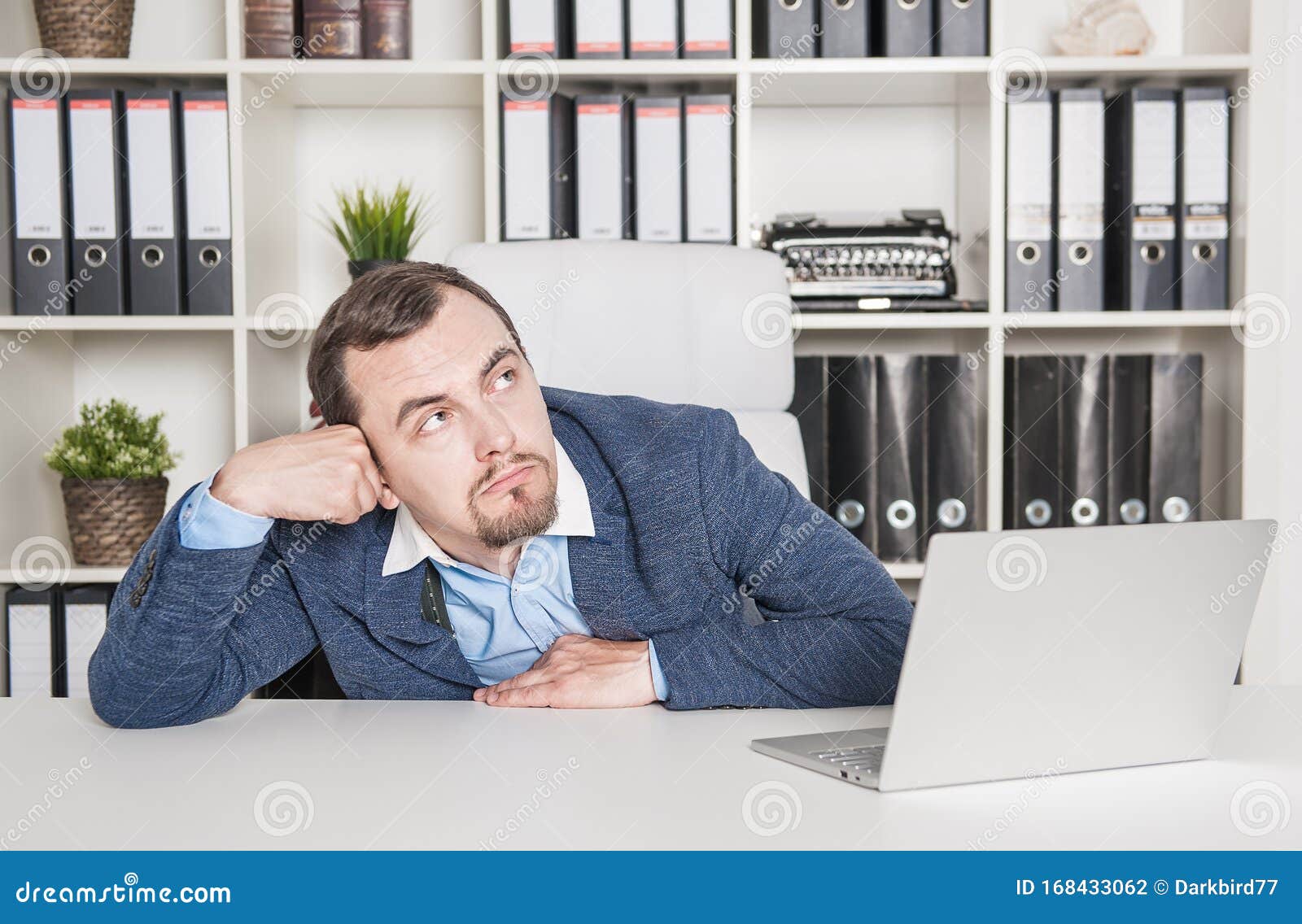 Bored Young Business Man in Office Stock Photo - Image of nerd, male ...