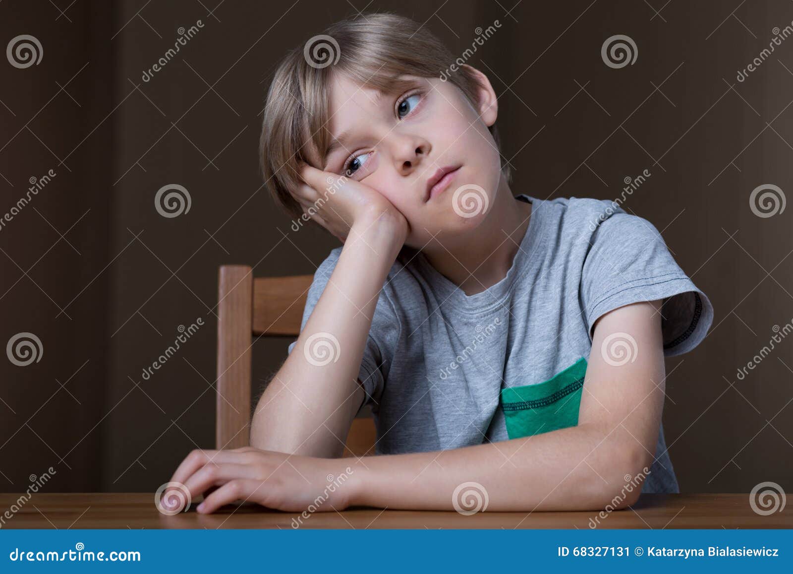 Bored young kid stock image. Image of home, house, alone - 68327131