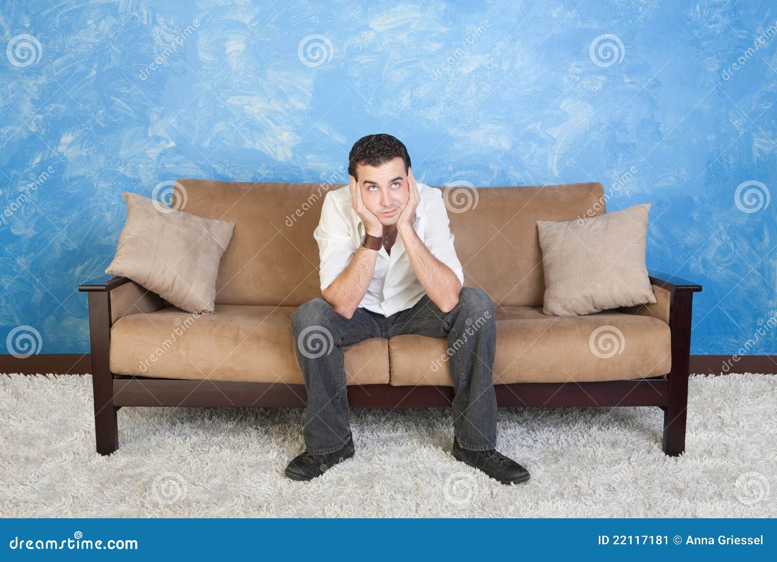 Bored Young Man stock image. Image of hand, leisure, middle - 22117181