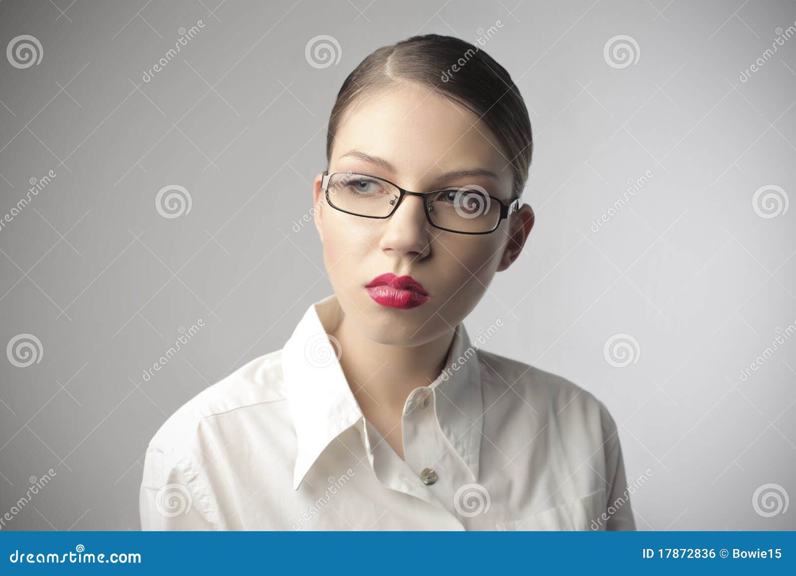 Boredom stock photo. Image of female, glasses, expression - 17872836