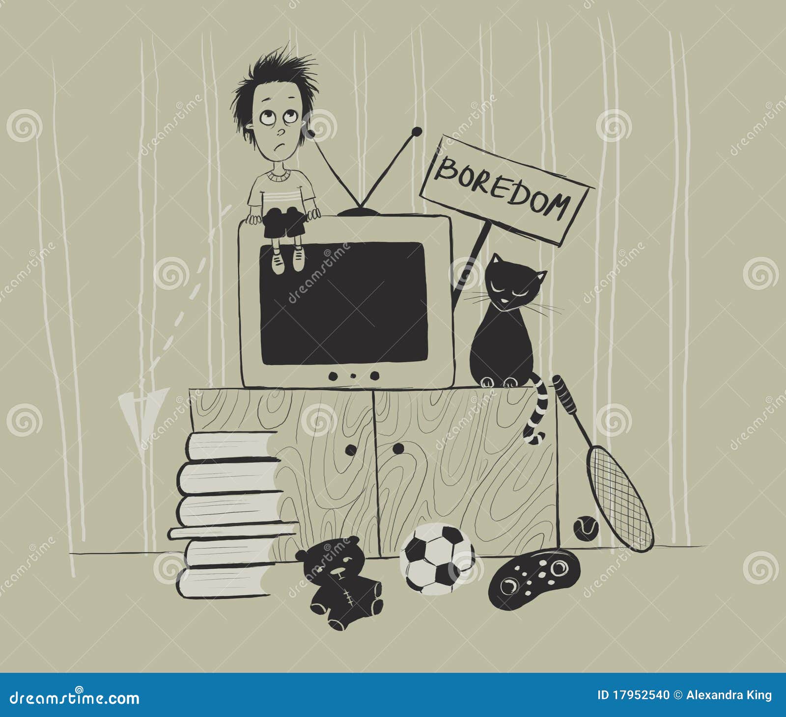 Boredom stock illustration. Illustration of lonely, boredom - 17952540