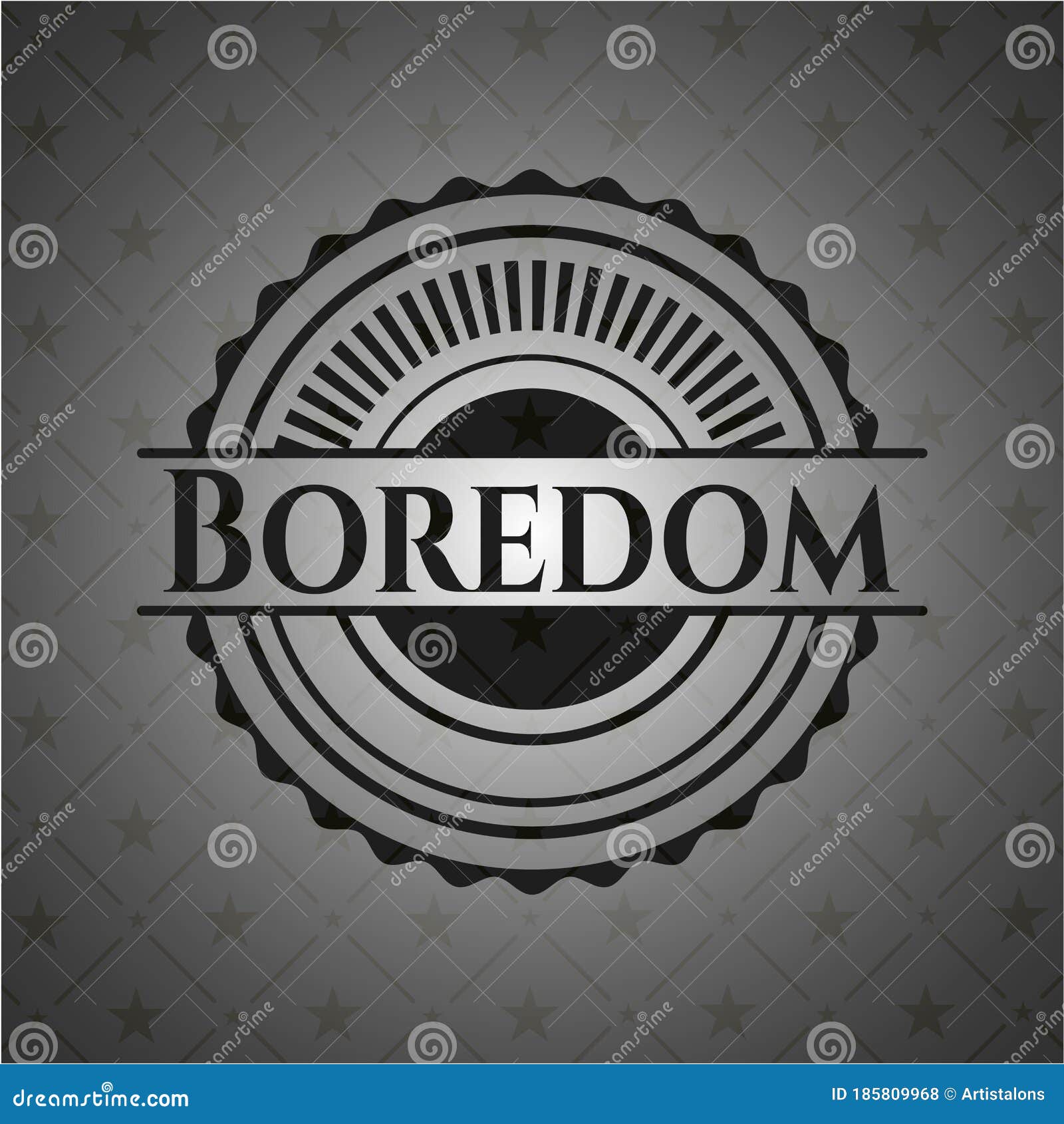 Boredom Dark Icon or Emblem. Vector Illustration. Detailed. EPS10 Stock ...