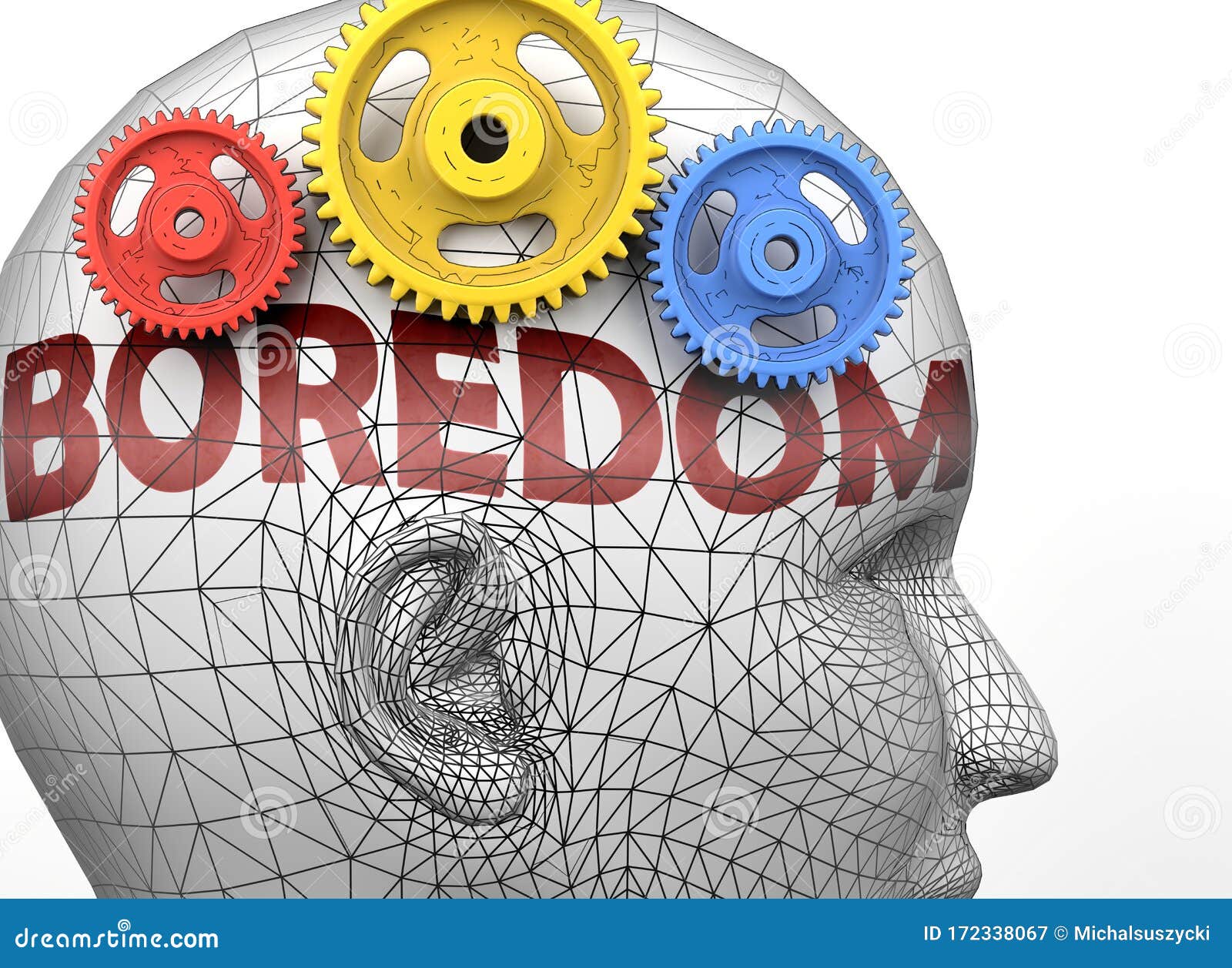 Boredom and Human Mind - Pictured As Word Boredom Inside a Head To ...