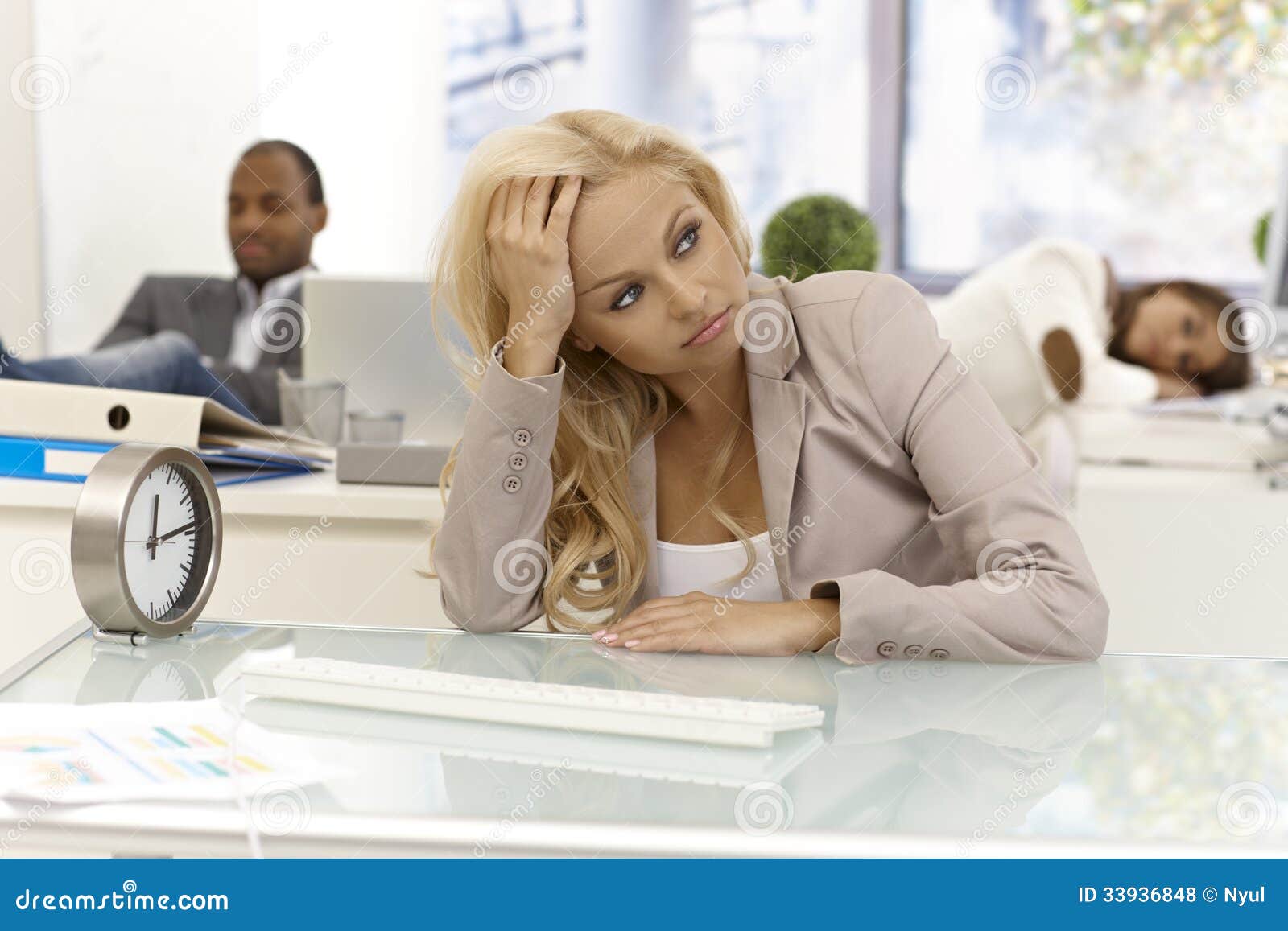 Boredom at workplace stock photo. Image of daydreaming - 33936848