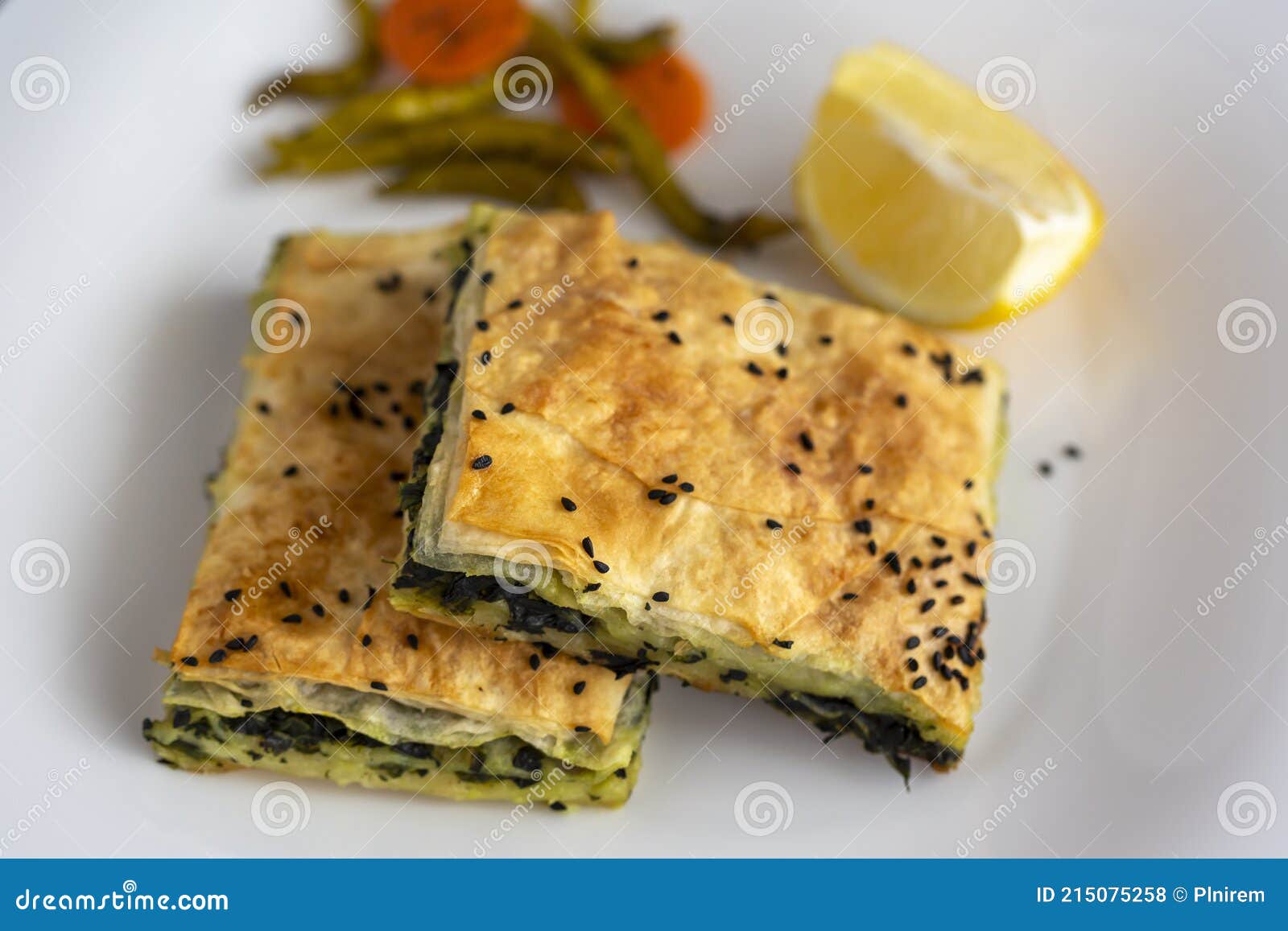 Borek with spinach stock photo. Image of cooked, pastry - 215075258