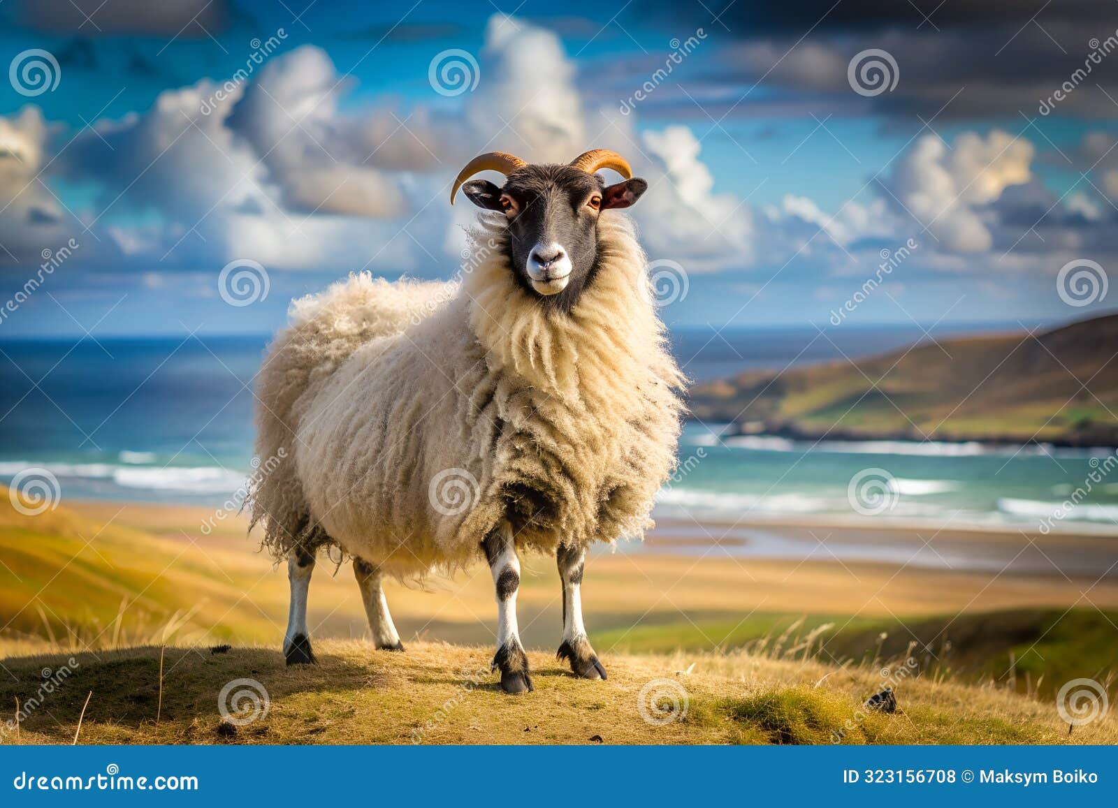 Boreray Sheep Stands Desert Stock Illustration - Illustration of cute ...