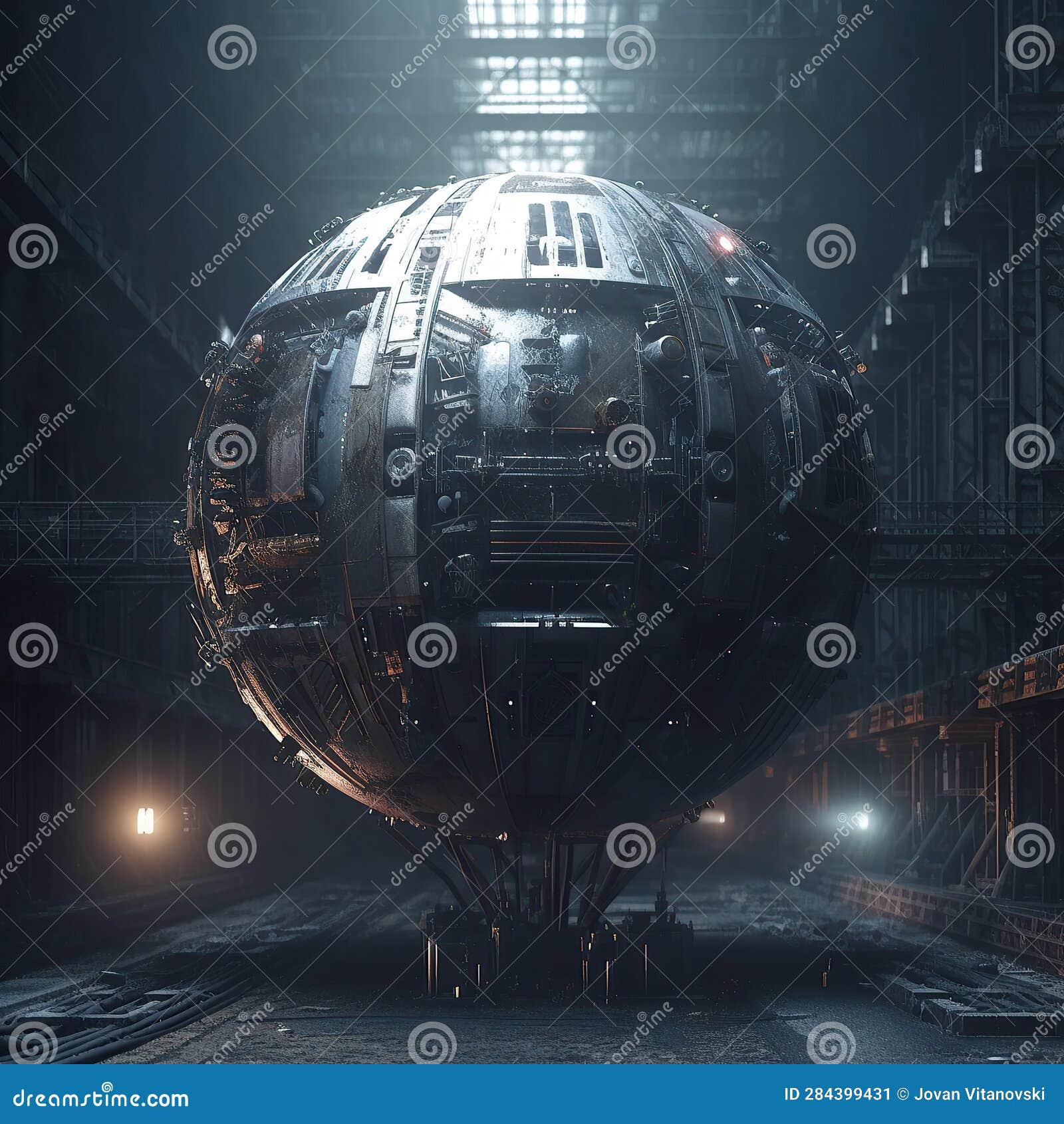 Borg Sphere in Space, Cinematic, Minimal, Industrial, Stock ...