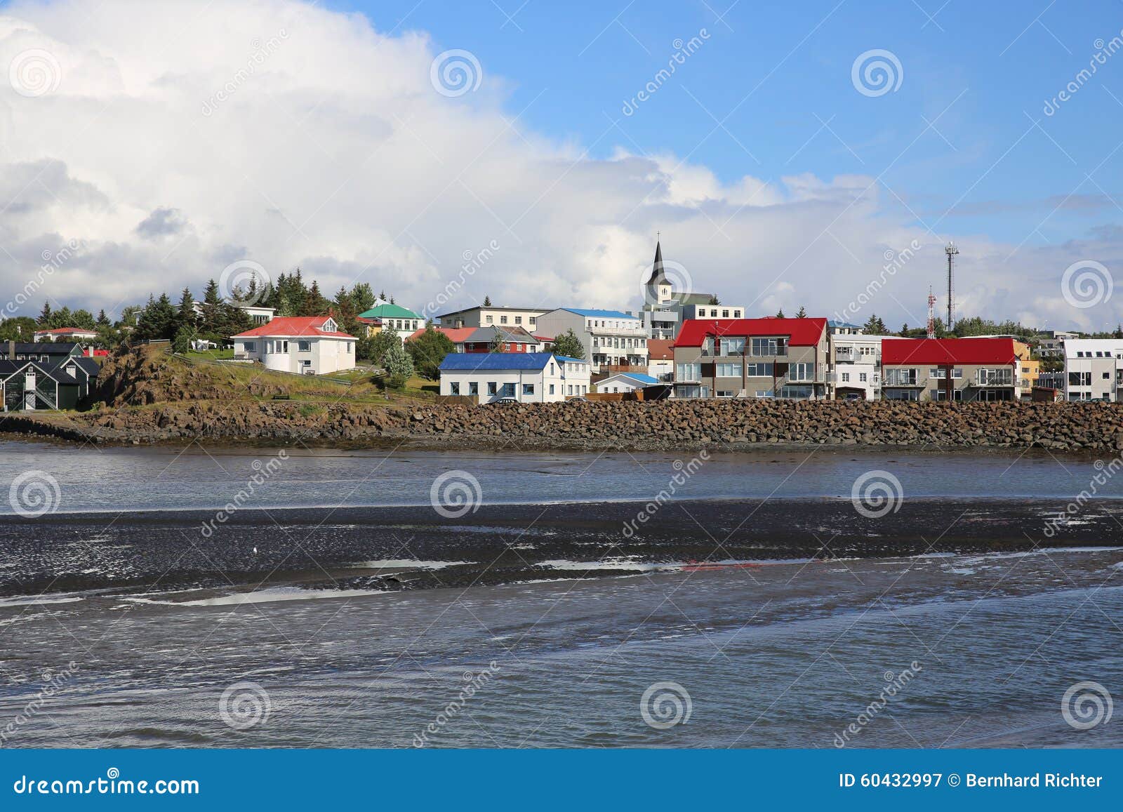 Borgarnes stock image. Image of scandinavia, town, coast - 60432997